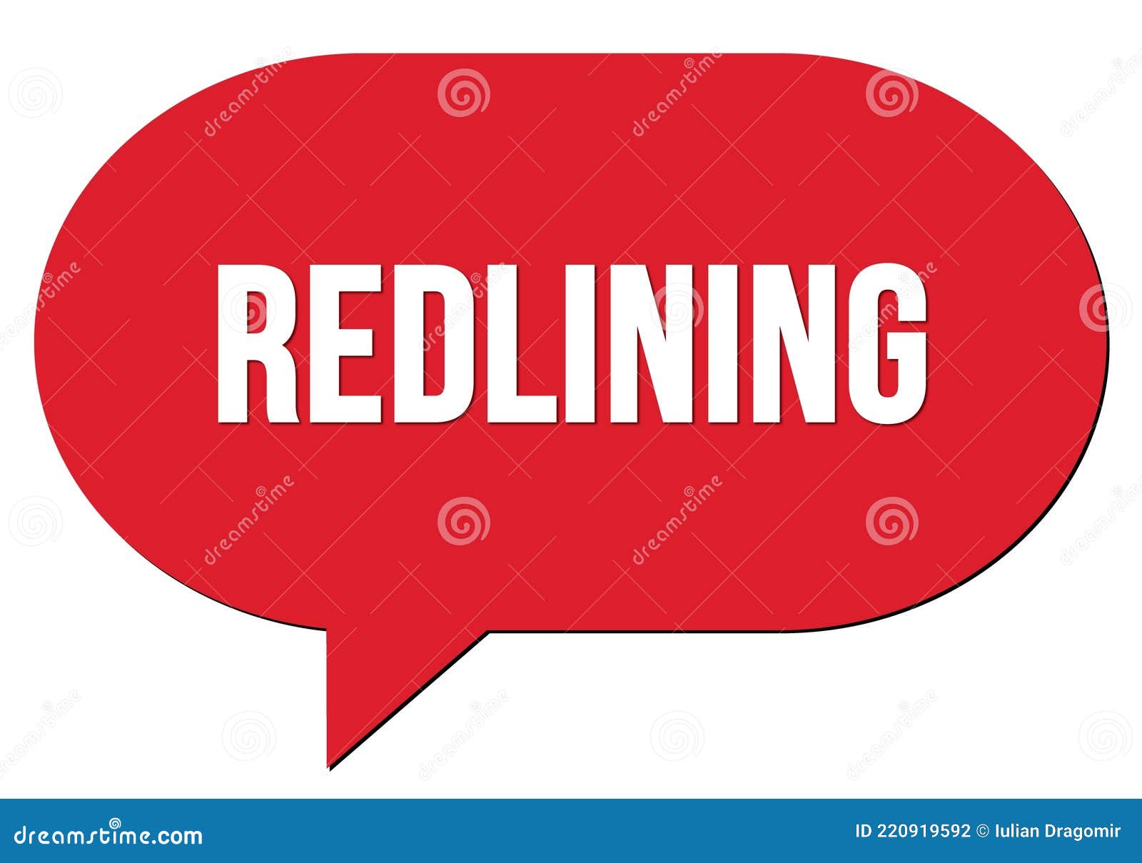 REDLINING Text Written in a Red Speech Bubble Stock Illustration ...