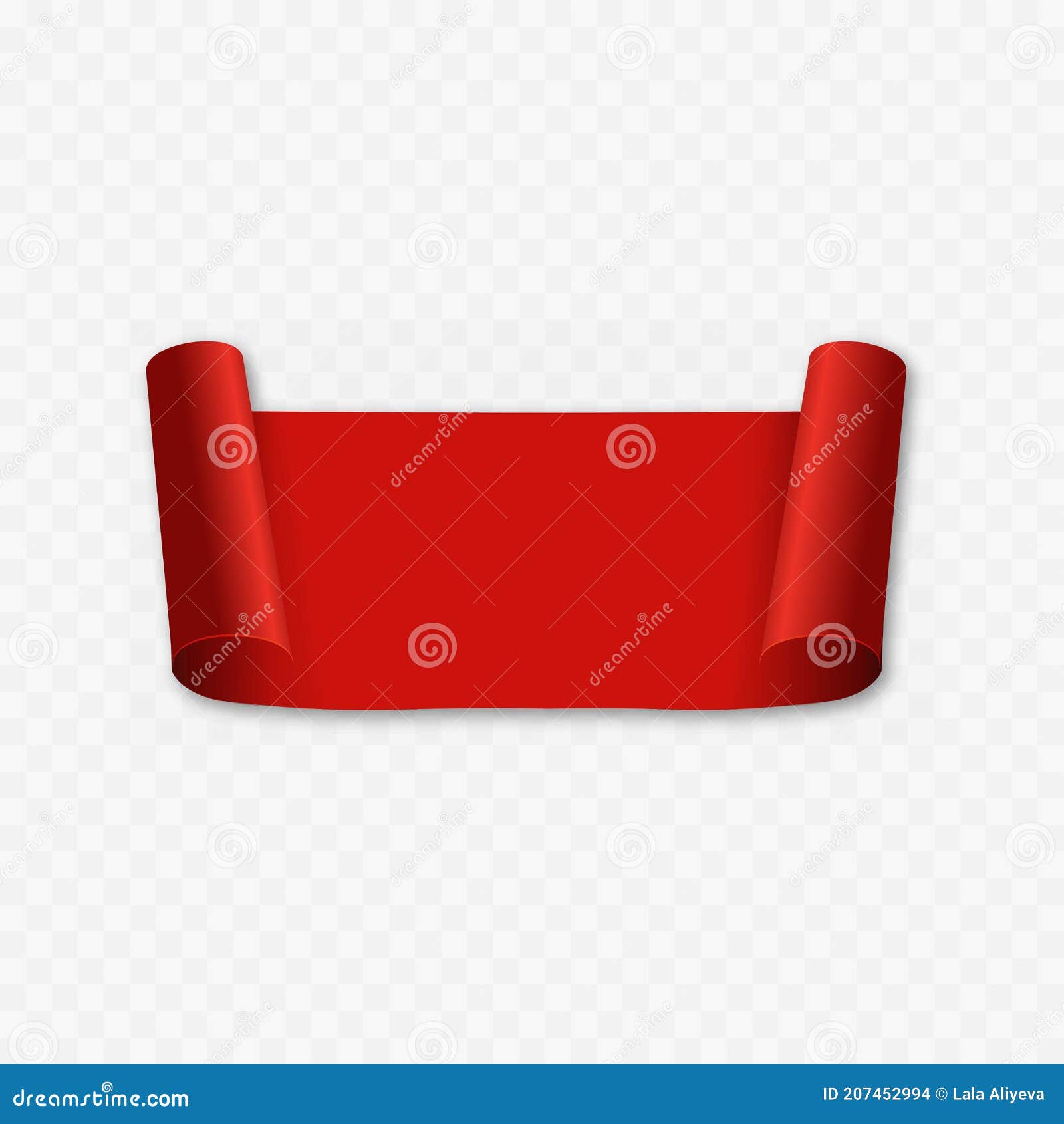 Redlistic Red Ribbon, Scroll or Paper Curved Banner. Vector Stock ...