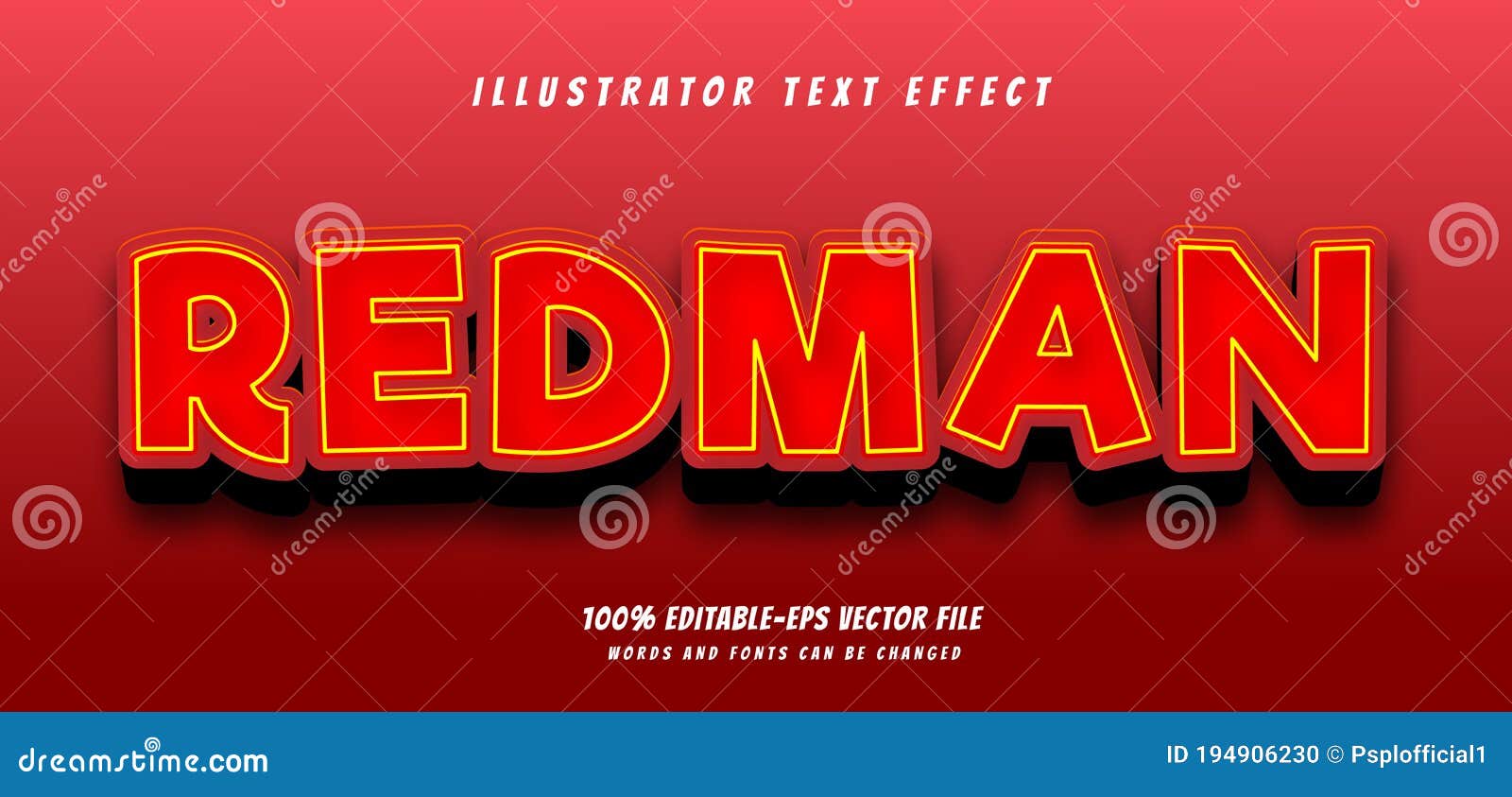Redman Text Effect Design Vector Stock Vector - Illustration of effect ...