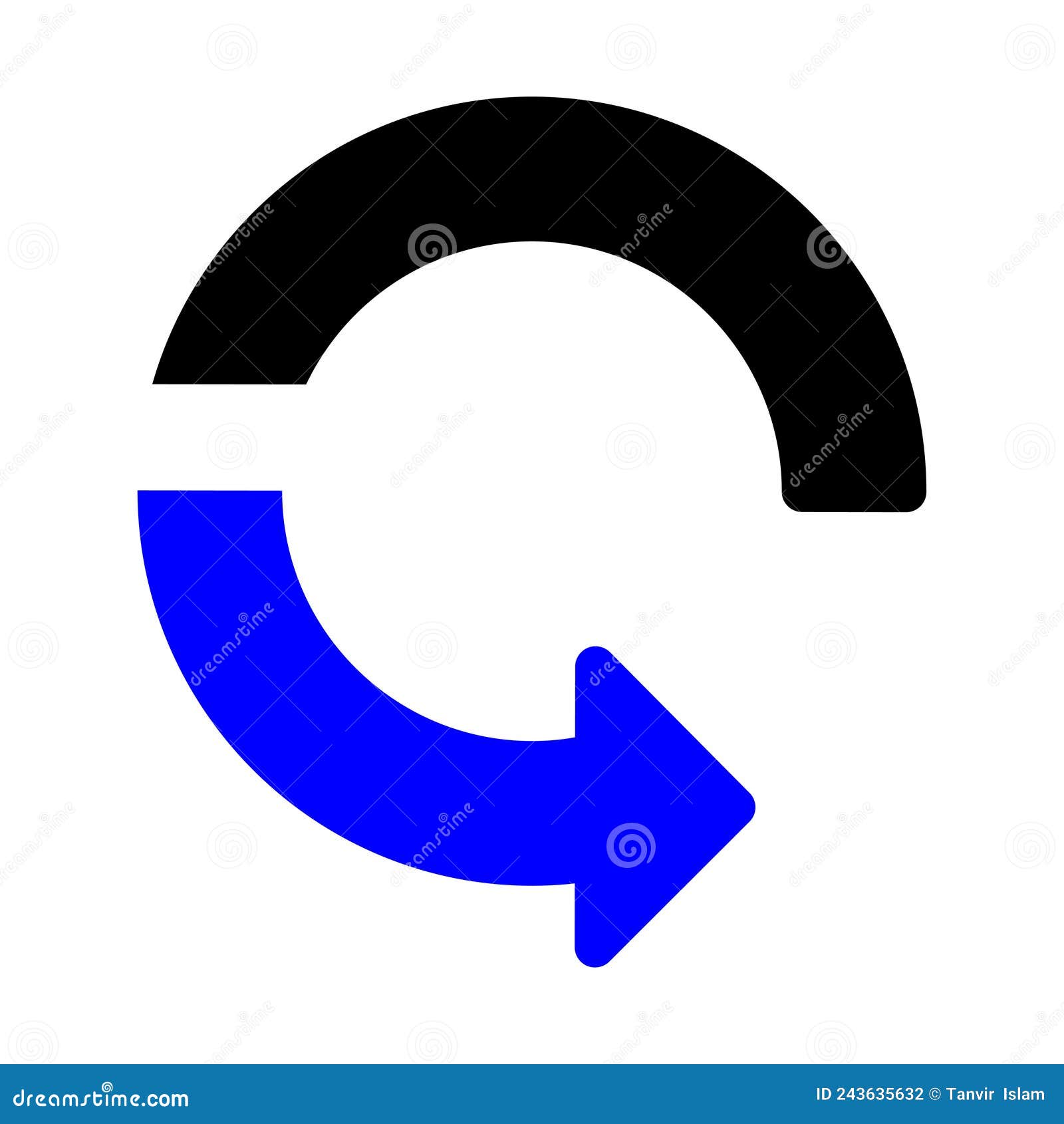 Redo Arrow Icon stock vector. Illustration of sign, graphic - 243635632