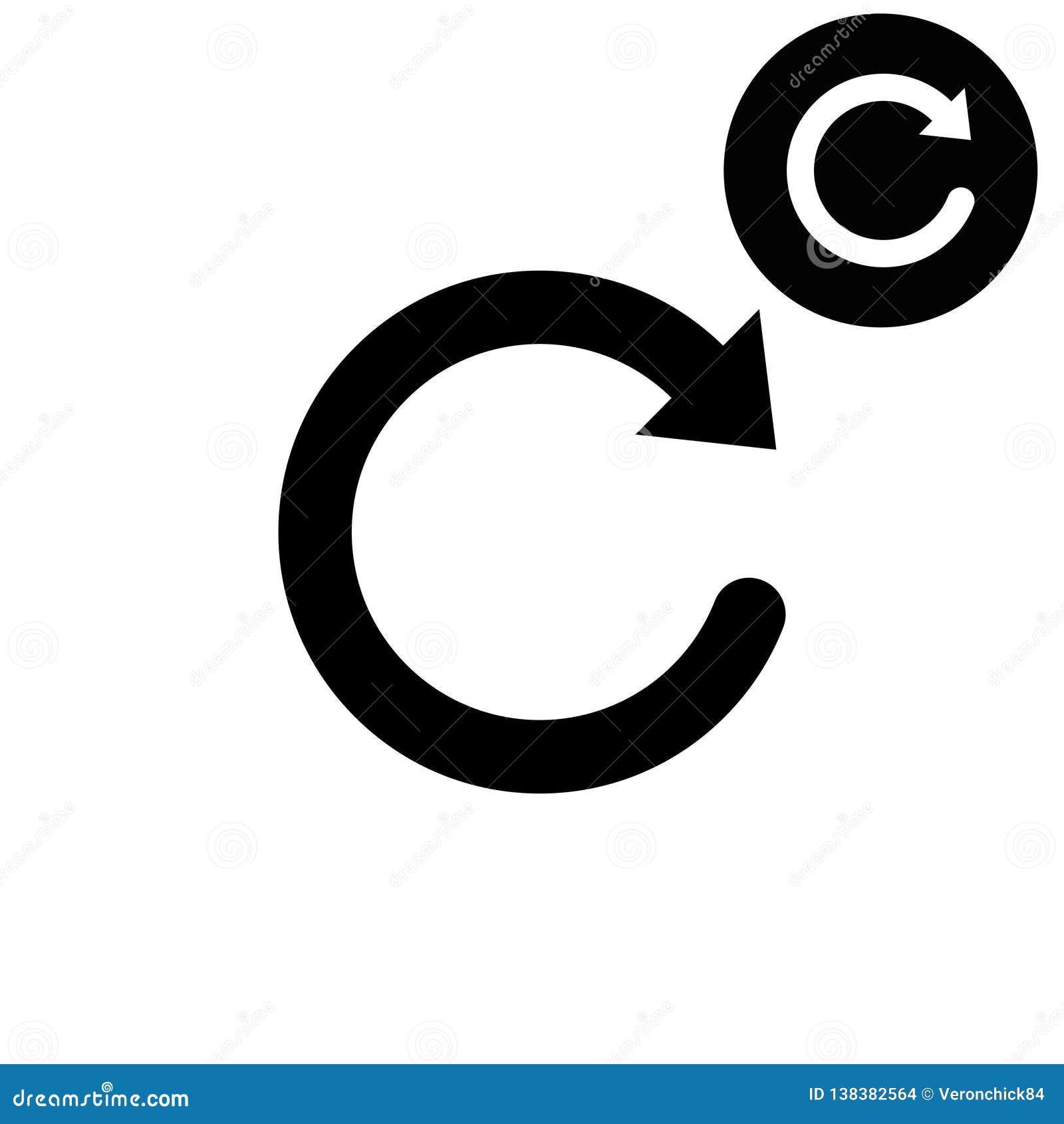 Redo Symbol - White Vector Icon Stock Vector - Illustration of recover ...