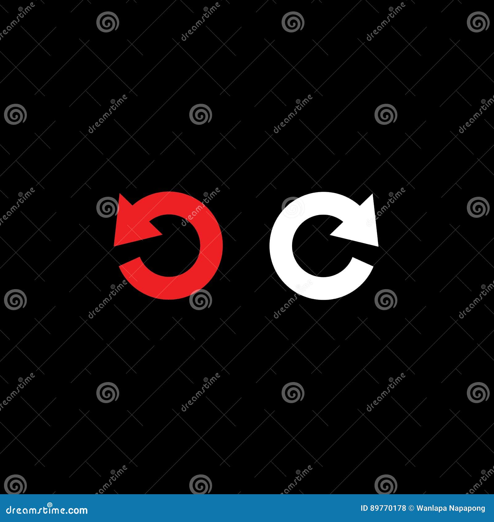Redo and undo symbol stock vector. Illustration of recover - 89770178