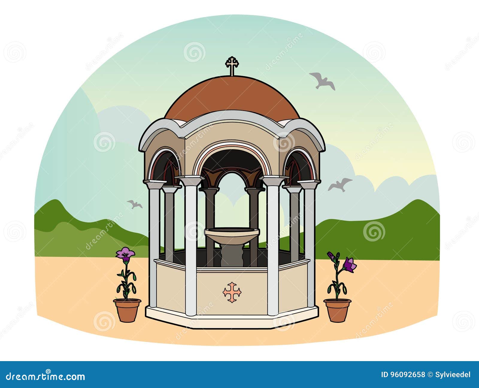 Redoma griega ilustración del vector. Ilustración de vector - 96092658