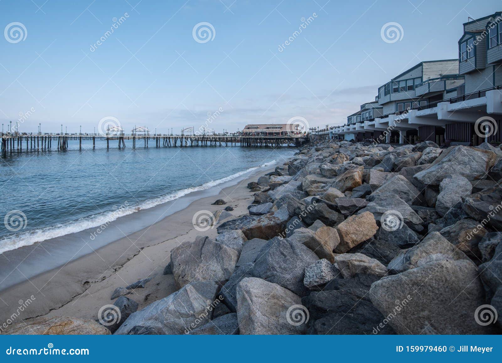 Redondo Beach Pier Early Morning Stock Photo - Image of evening, blue ...