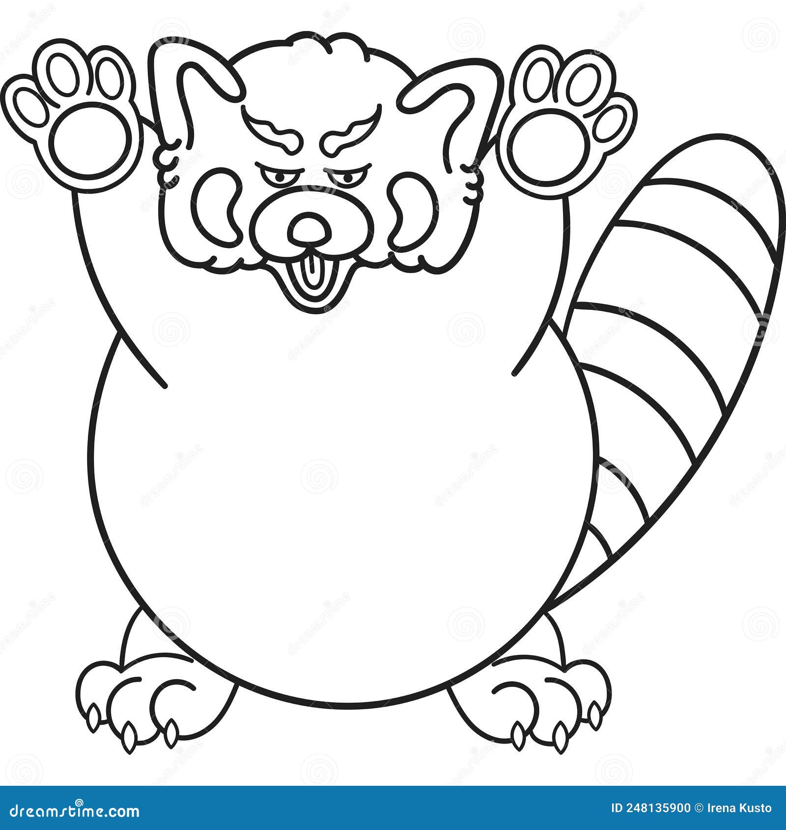 Red panda angry stock vector. Illustration of emotions - 248135900