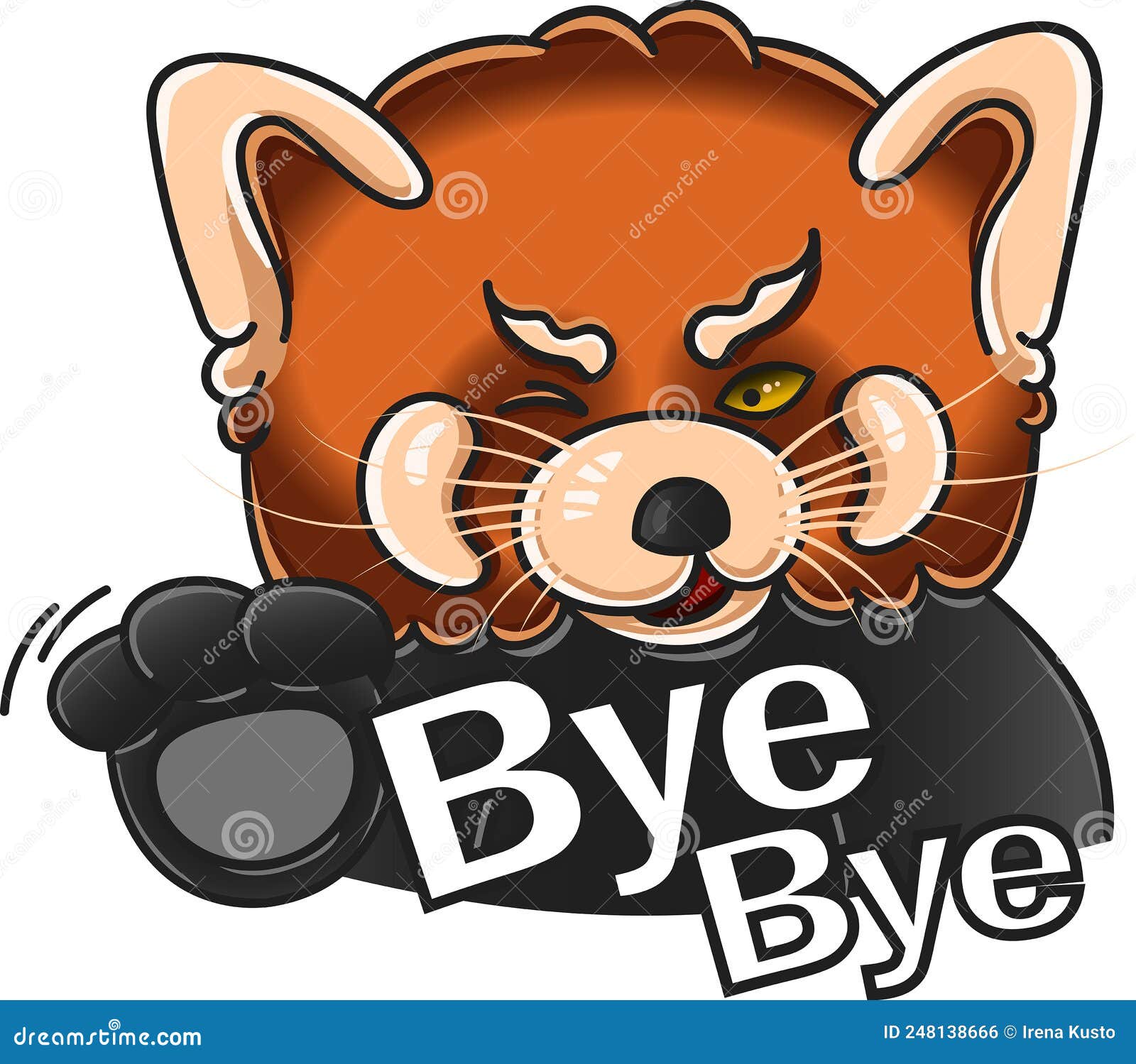 Red panda bye stock vector. Illustration of shirt, graphics - 248138666