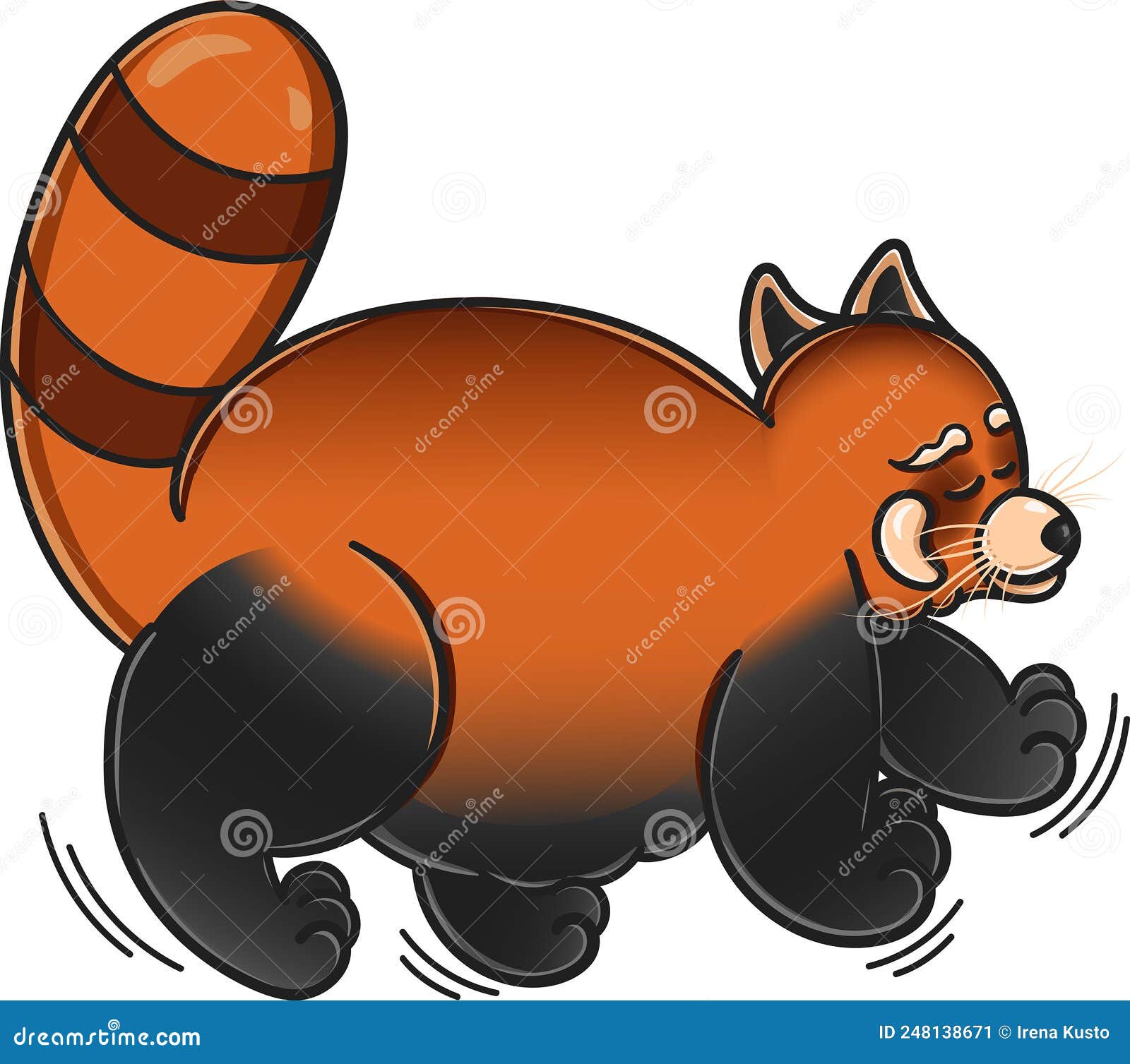 Red panda run stock vector. Illustration of graphics - 248138671