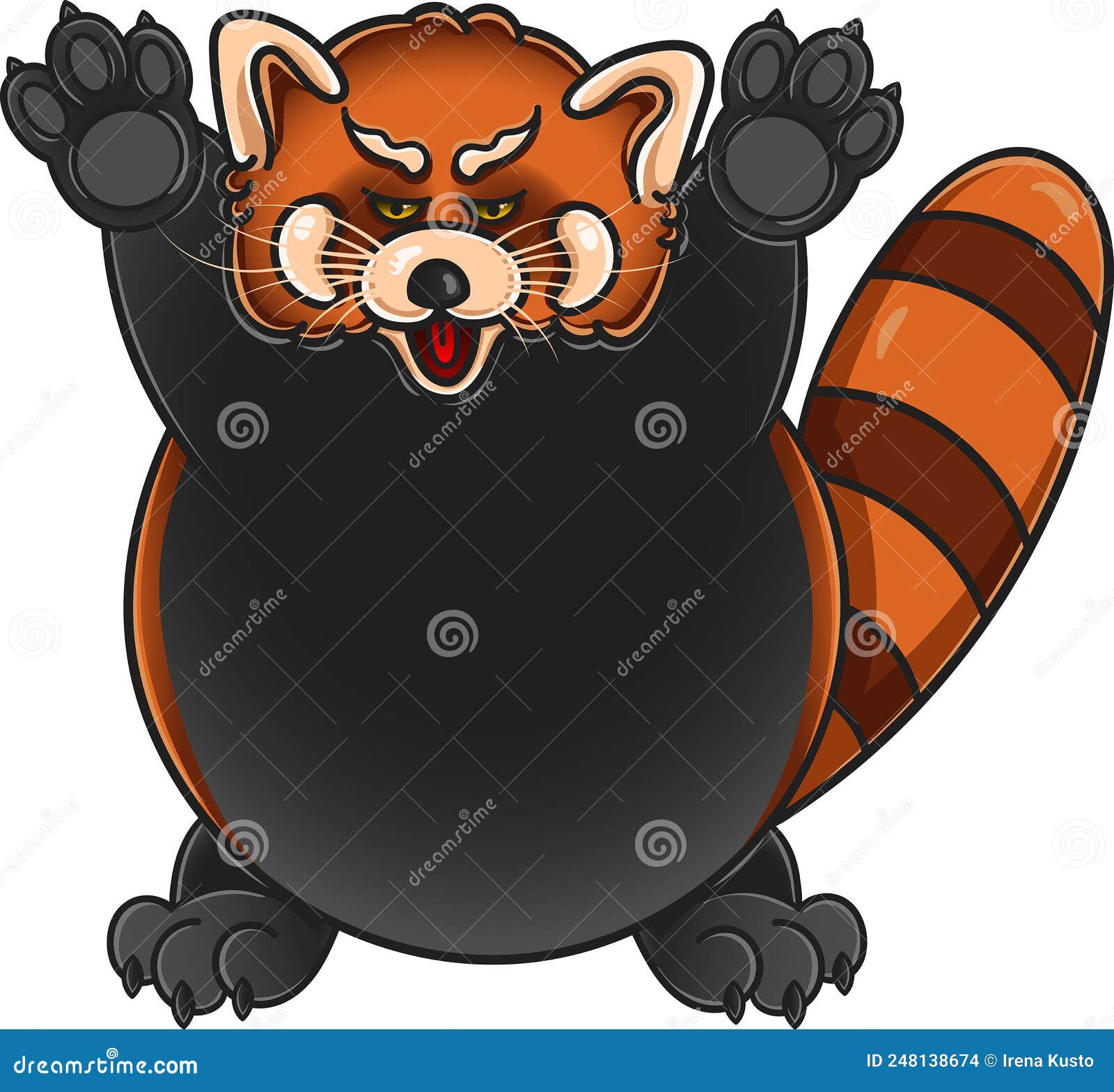 Red panda angry stock vector. Illustration of stickers - 248138674