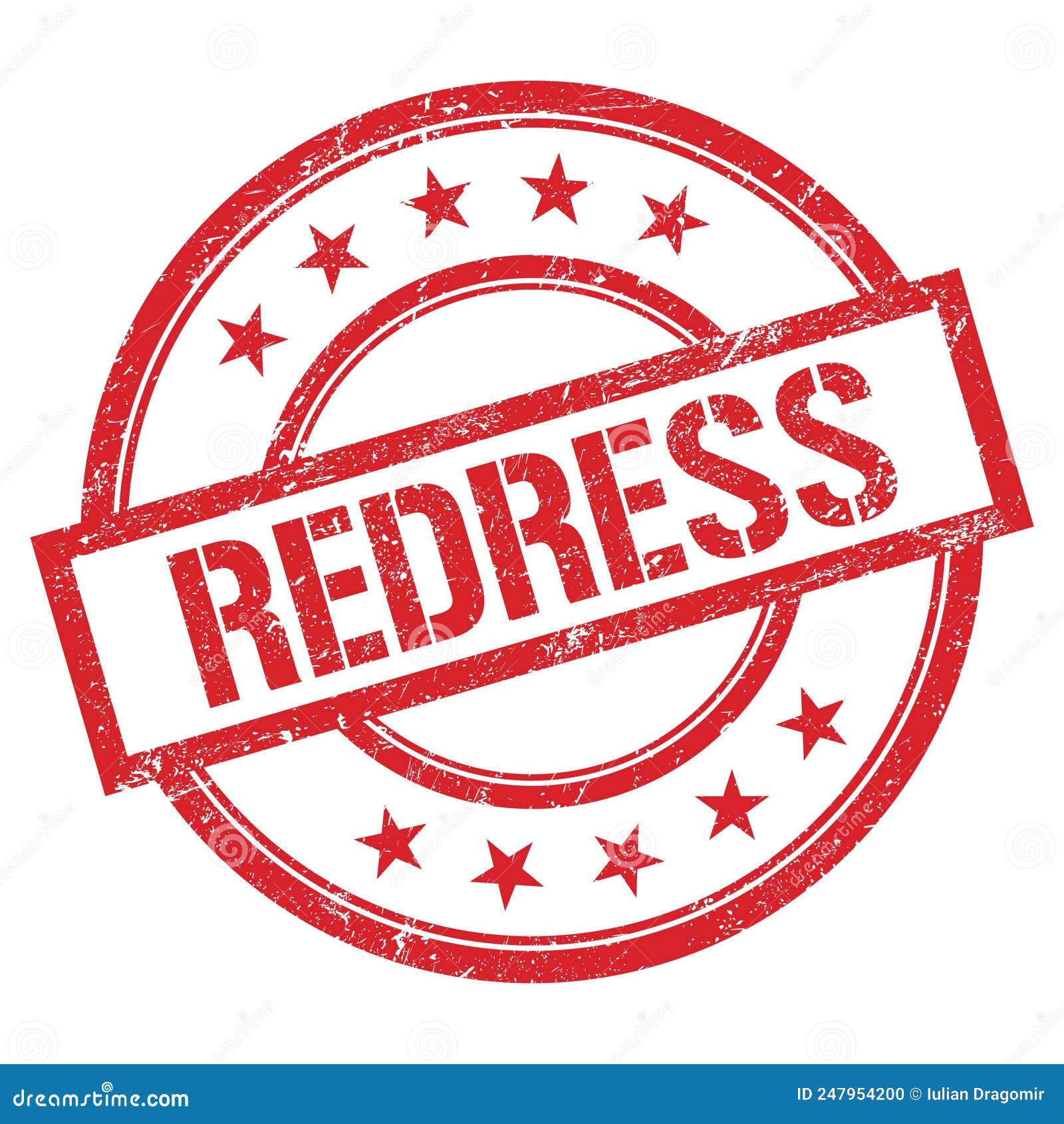 REDRESS Text Written on Red Vintage Stamp Stock Illustration ...