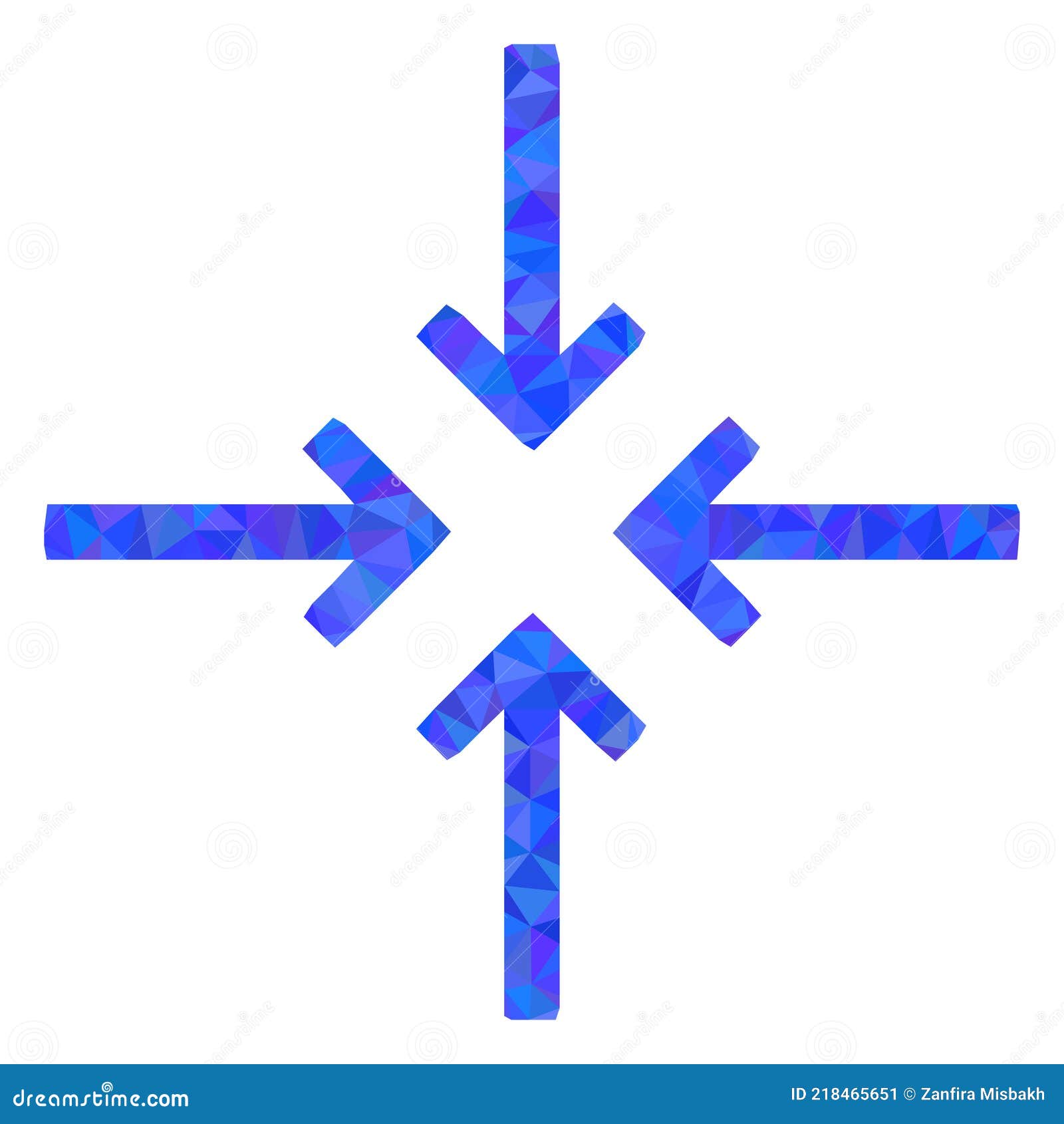 Reduce Arrows Polygonal Lowpoly Flat Icon Stock Vector - Illustration ...