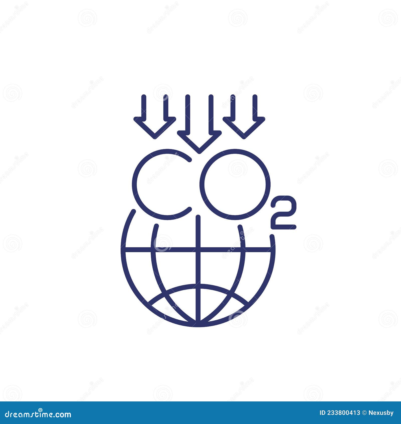 Reduce Carbon Emissions Line Icon on White Stock Vector - Illustration ...