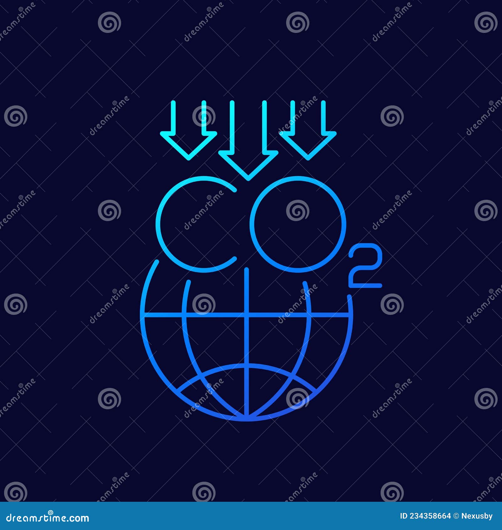 Reduce Carbon Emissions, Thin Line Icon Stock Vector - Illustration of ...