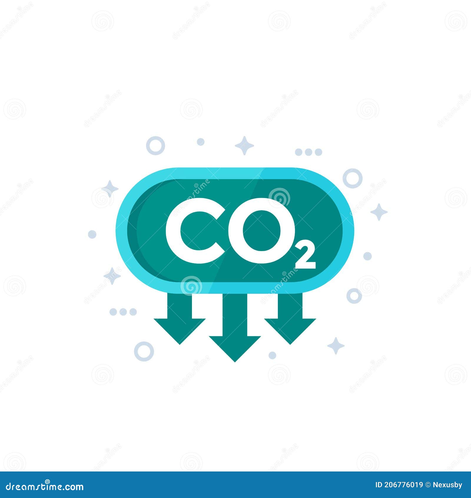 Reduce Carbon Emissions Vector Icon Stock Illustration - Illustration ...