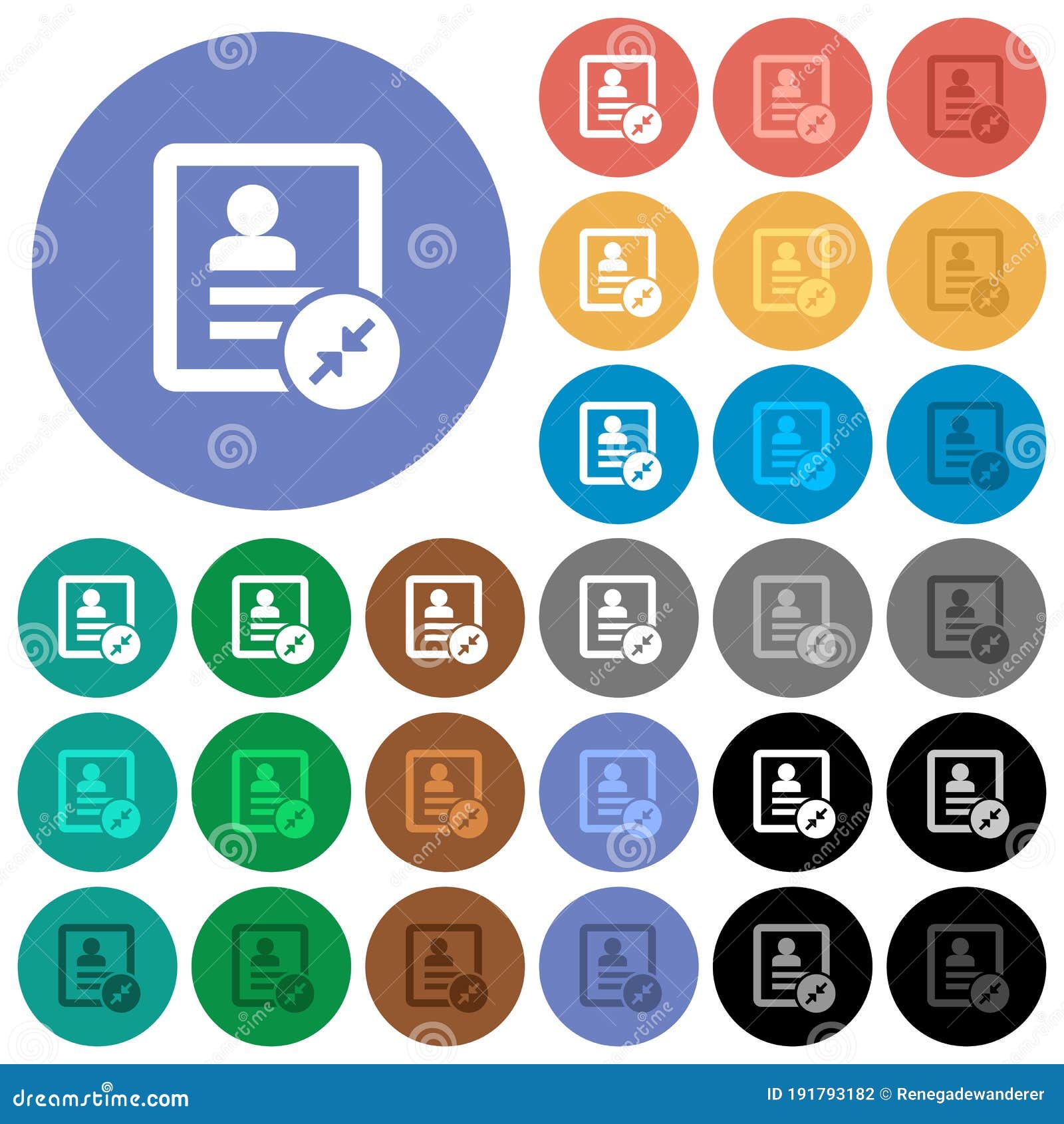 Reduce Contact Round Flat Multi Colored Icons Stock Vector - Illustration of contacts ...