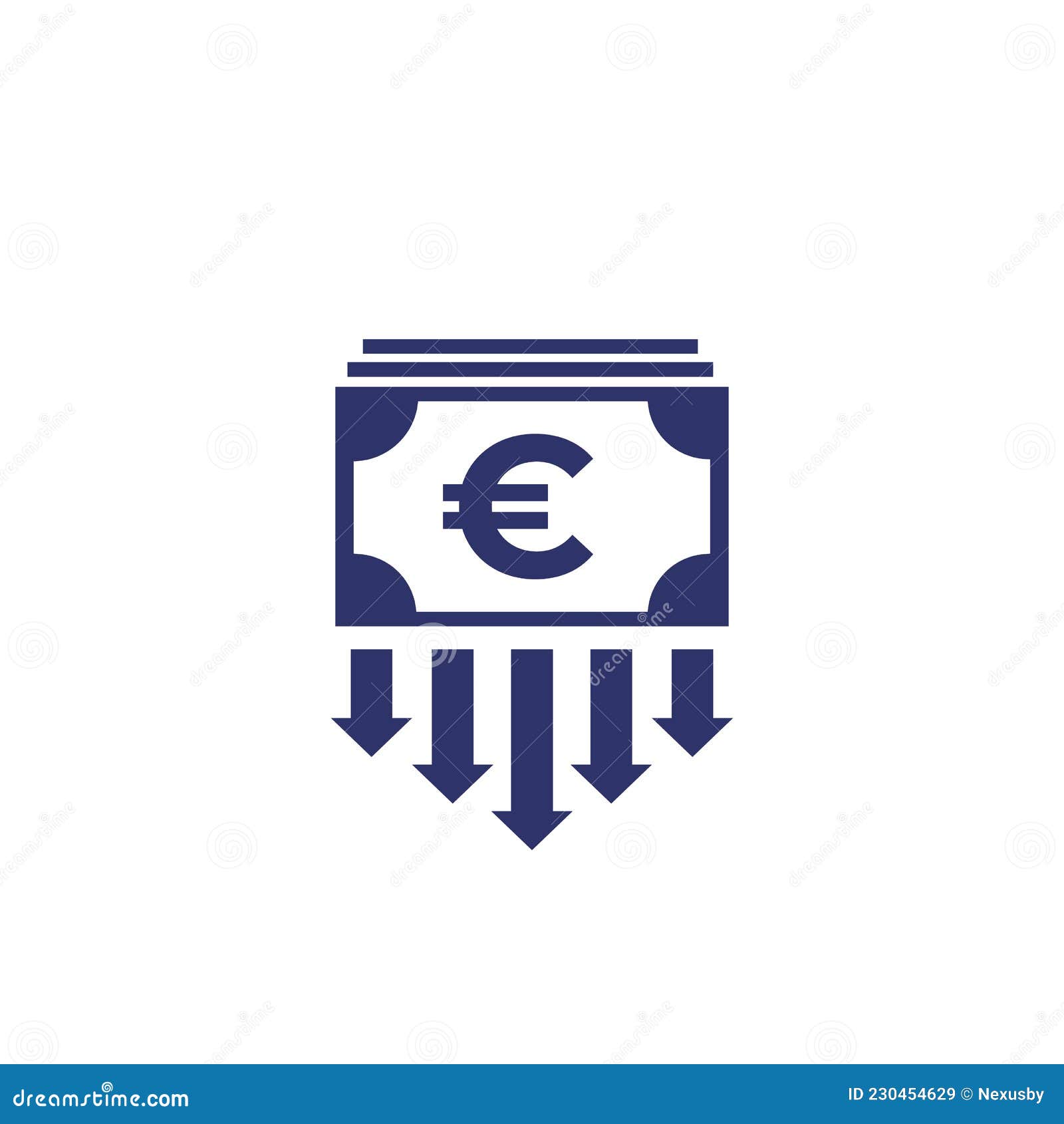 Reduce Costs, Expense Icon with Euro Stock Vector - Illustration of ...