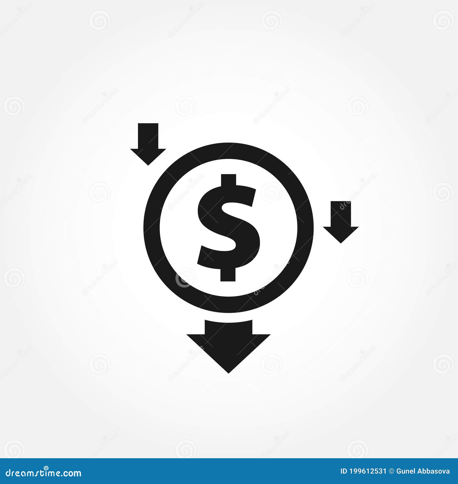 Reduce Costs Icon. Money Clip Art Isolated On White Background. Cost ...