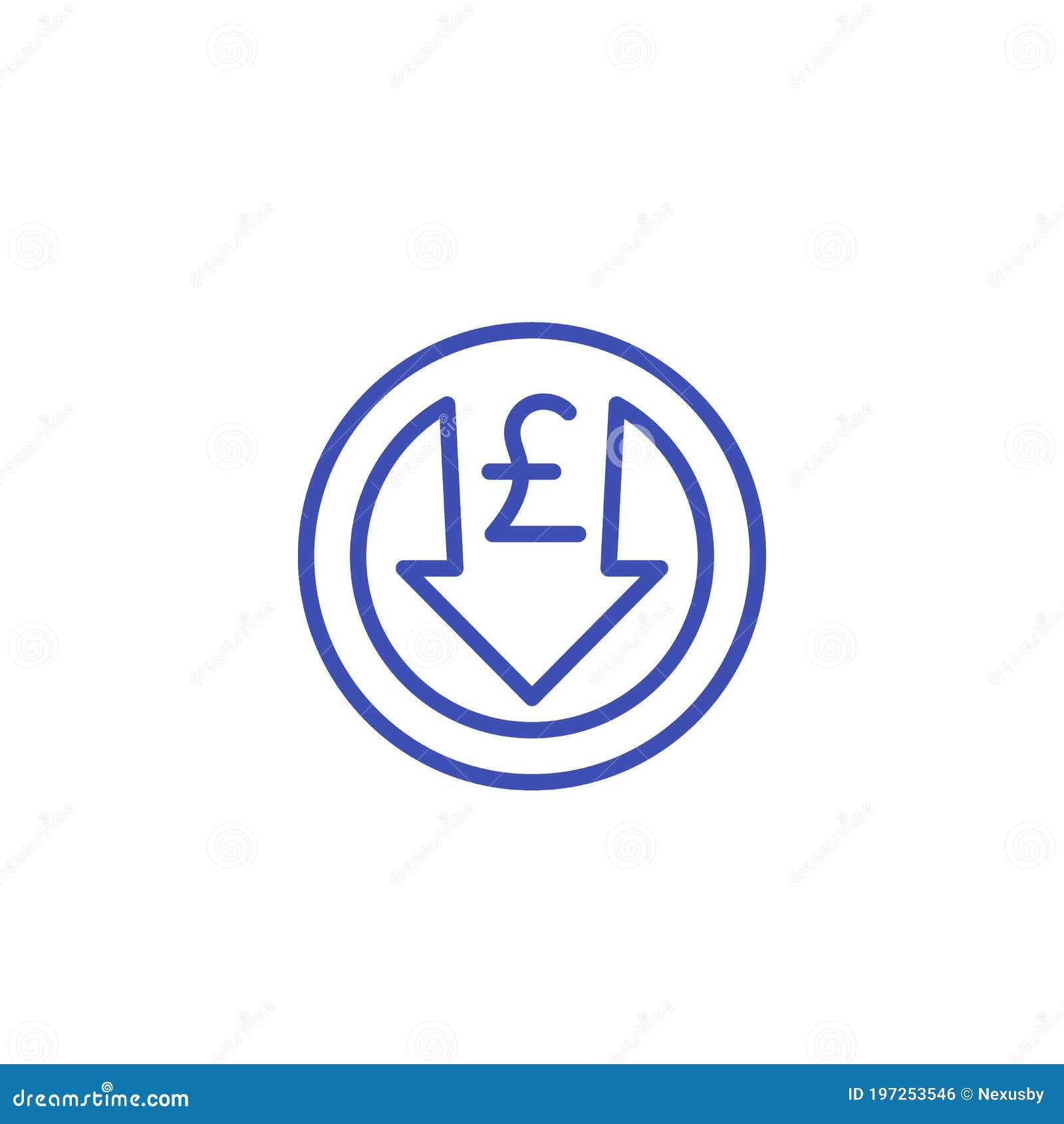 Reduce Costs Icon with Pound, Line Stock Vector - Illustration of ...