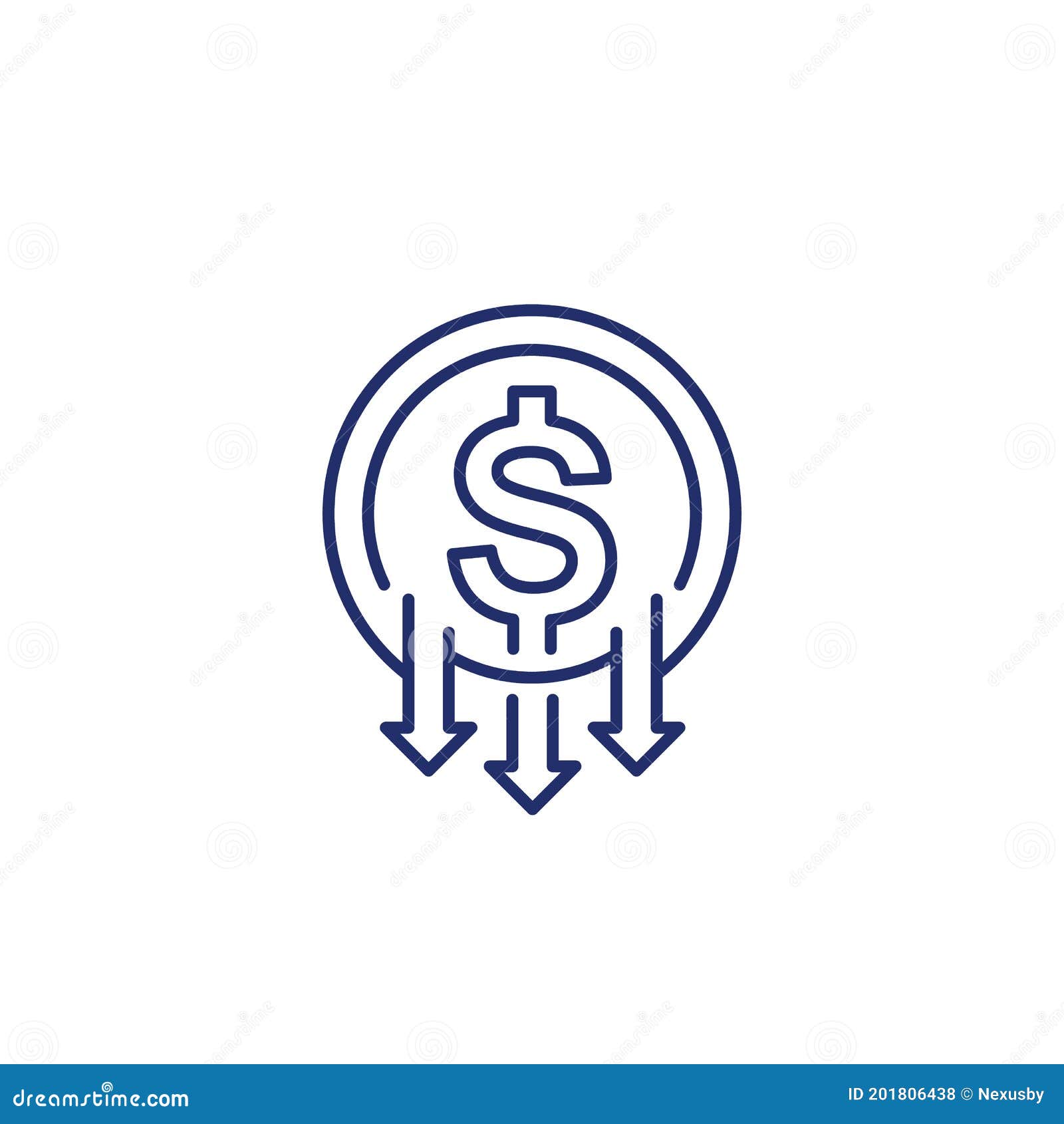 Reduce Costs Icon, Price Reduction, Line Vector Stock Vector ...
