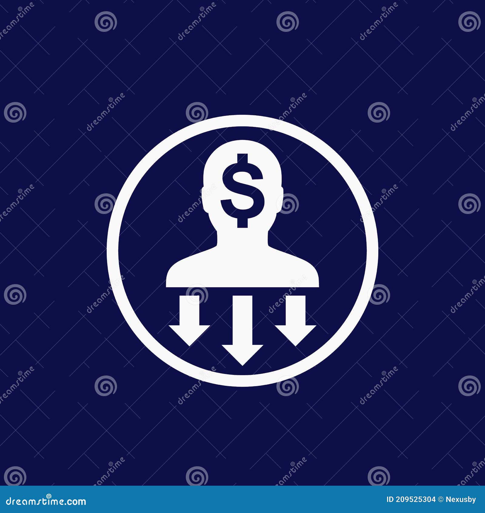 Reduce Labor Cost Icon in Circle Stock Vector - Illustration of lower ...