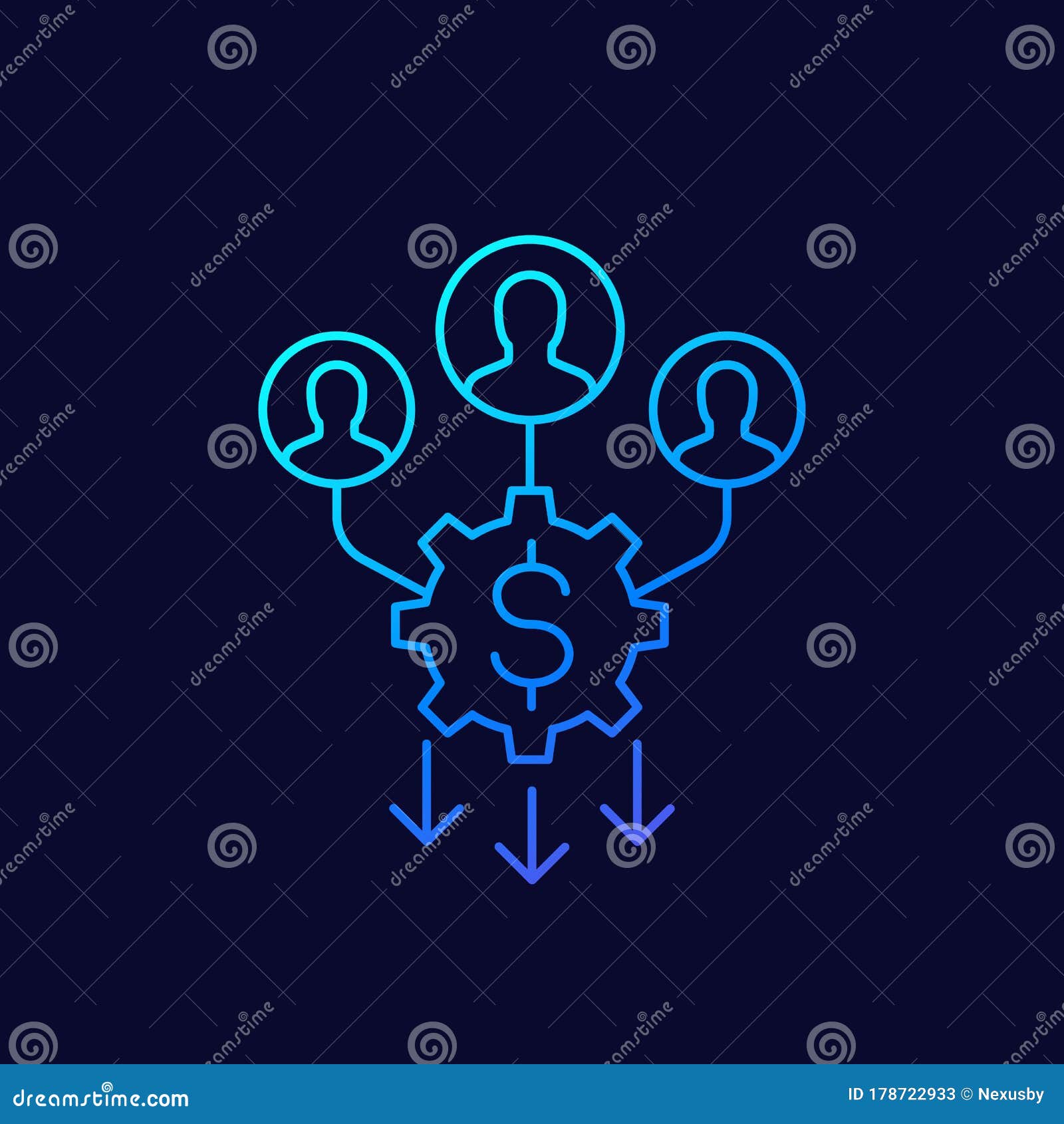 Reduce Labor Cost, Vector Line Icon Stock Illustration - Illustration ...