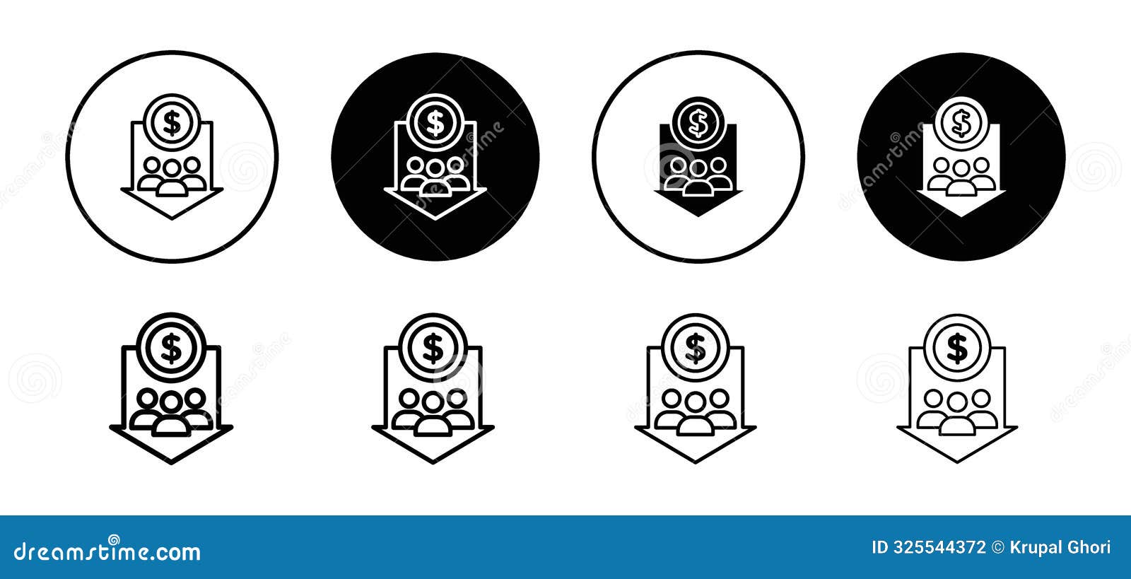 Reduce Labor Costs Icon. Reduction in Worker Pay Salary or Wage Income ...