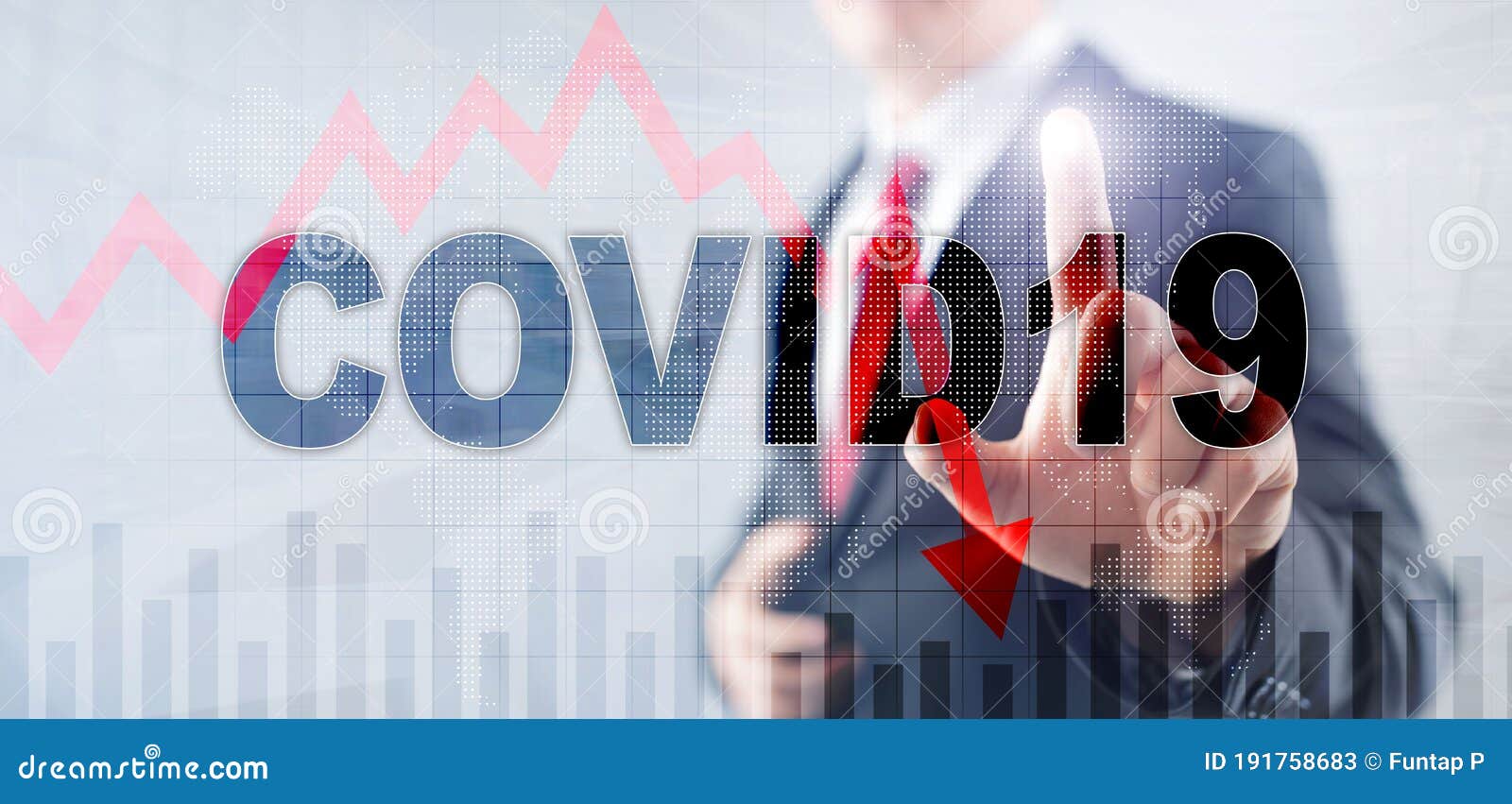 Reduce Morbidity Coronavirus Virtual Screen. Covid19 on Abstract Mixed ...