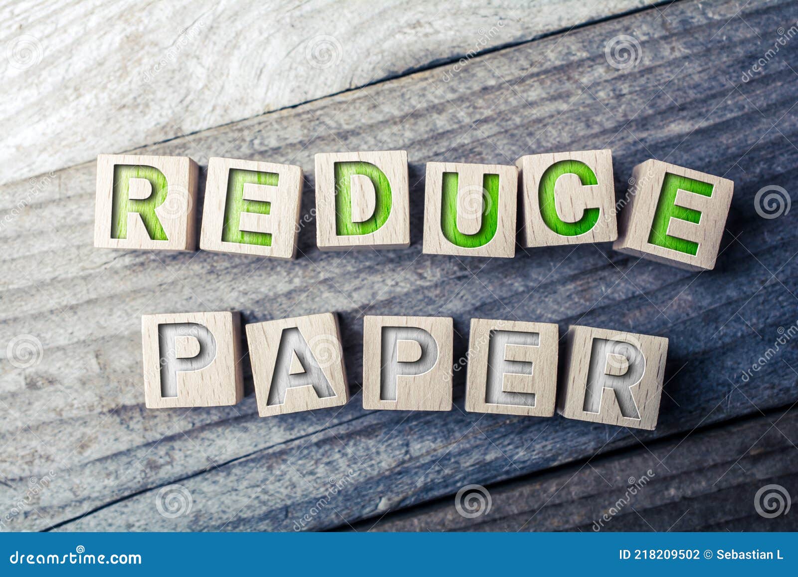 Reduce Paper Written on Wooden Blocks on a Board - Save Trees Concept ...