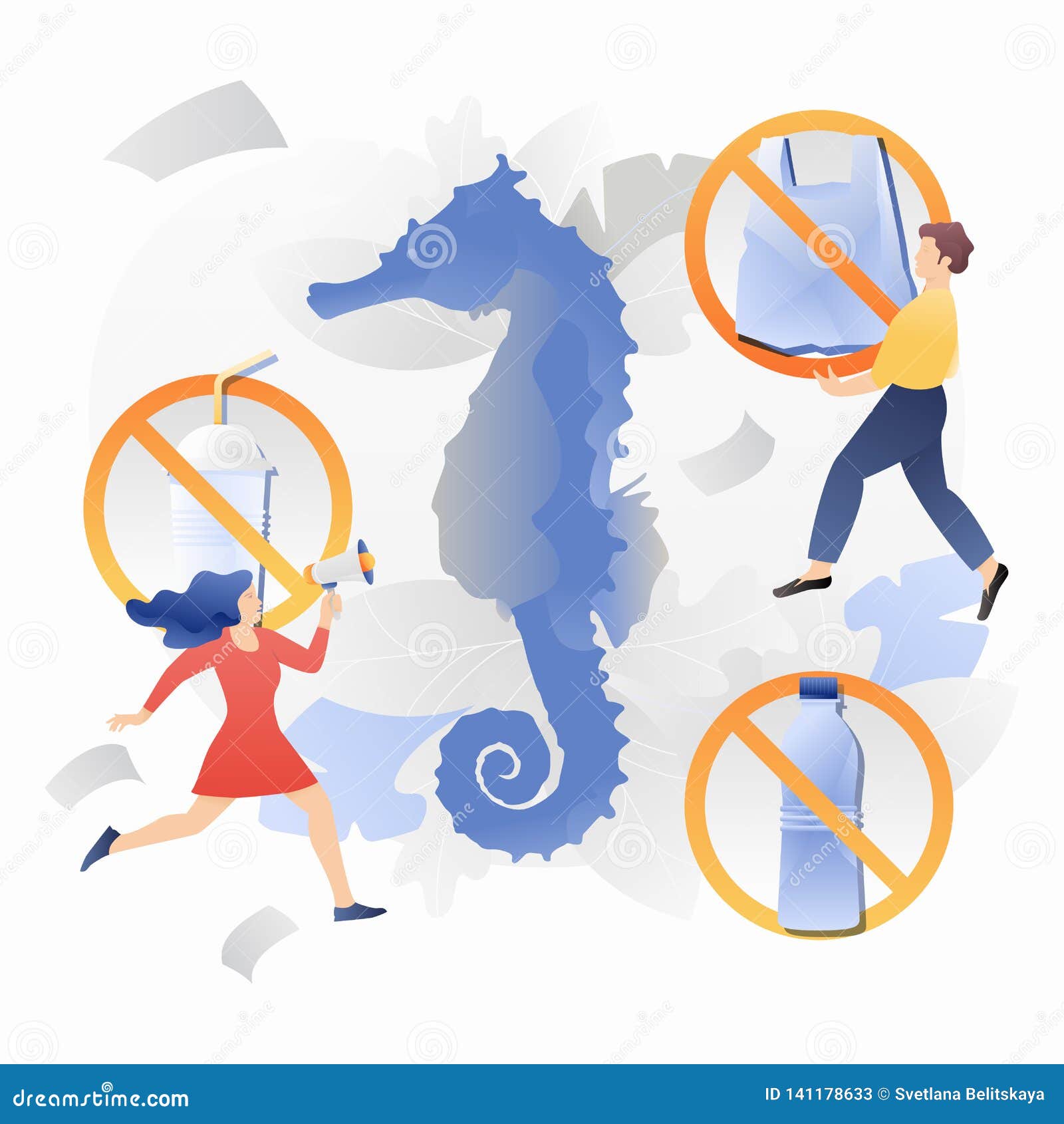 Reduce Plastic Waste And Sort Garbage Poster Royalty-Free Stock Photo ...