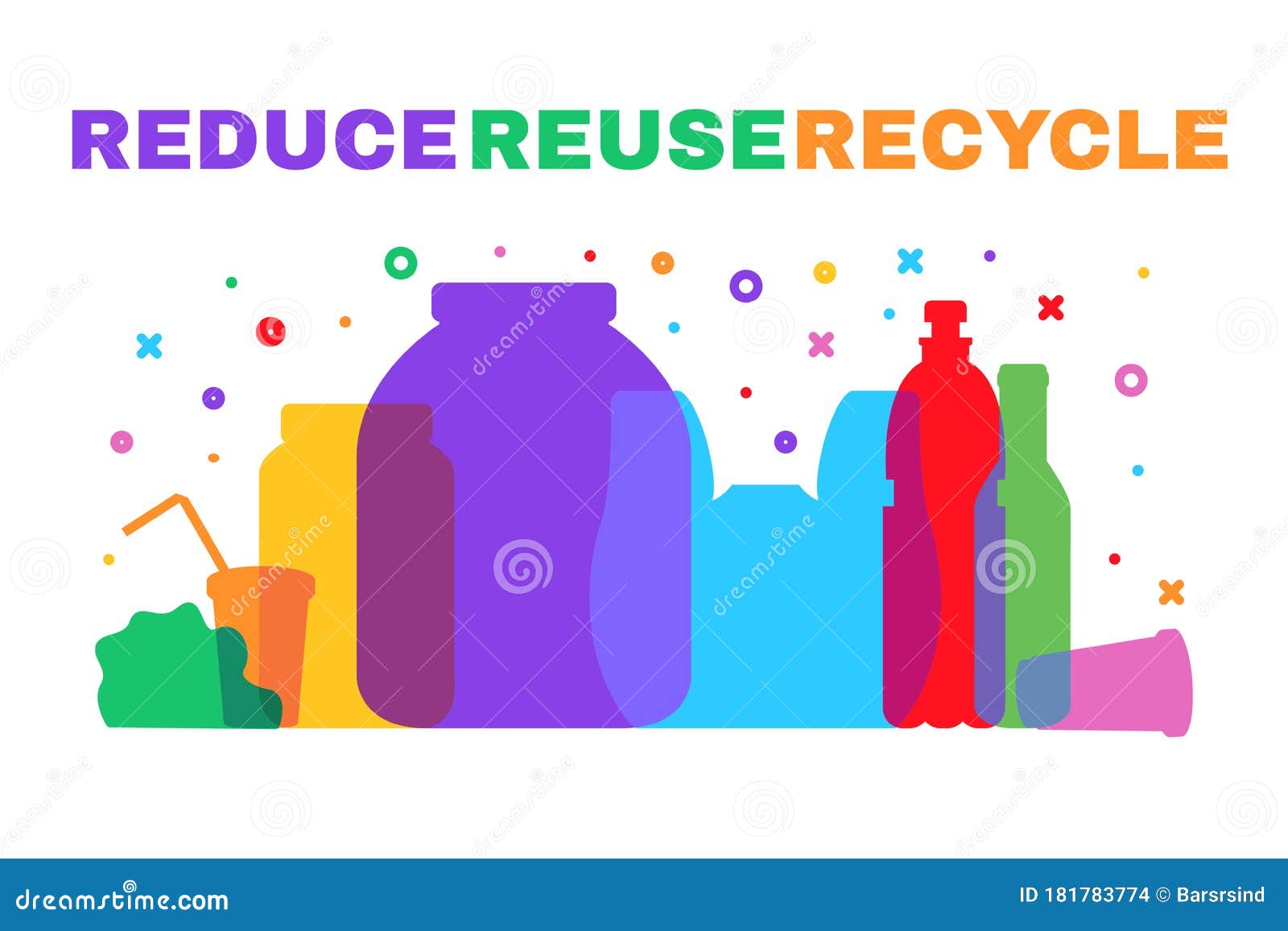Reduce Plastic Waste And Sort Garbage Poster Royalty-Free Stock Photo ...