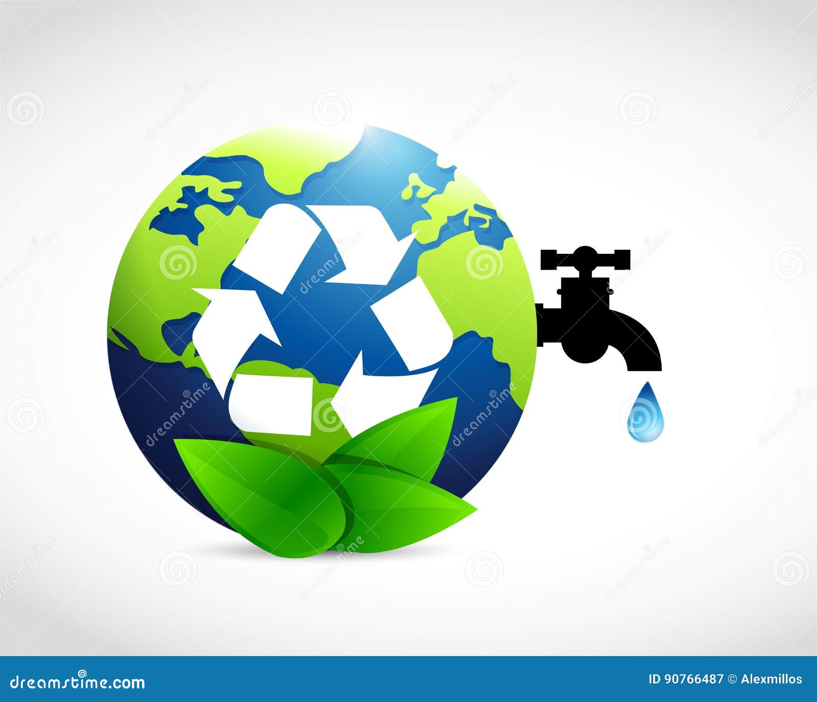 Reduce Reuse and Recycle Globe Water Concept Stock Illustration ...