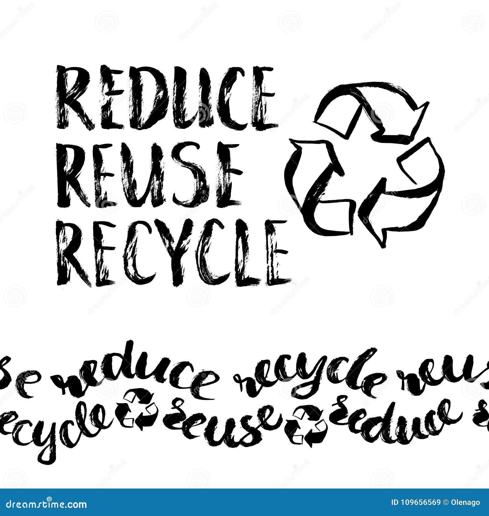 Reduce, Reuse, Recycle. Hand Drawn Recycling Sign Stock Vector ... Reduce, Reuse, Recycle. Hand Drawn Recycling Sign Stock Vector ...