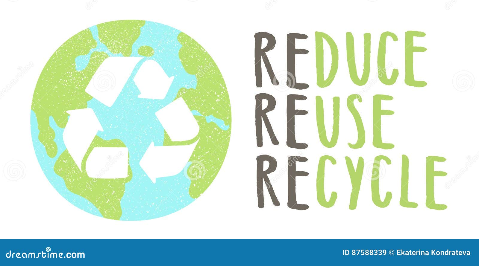 Reduce Reuse Recycle Lettering and Earth Sign Stock Vector ... Reduce Reuse Recycle Lettering and Earth Sign Stock Vector ...
