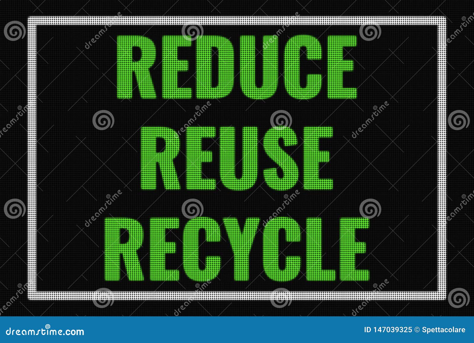 Reduce Reuse Recycle Text on Dark Screen Stock Illustration ...