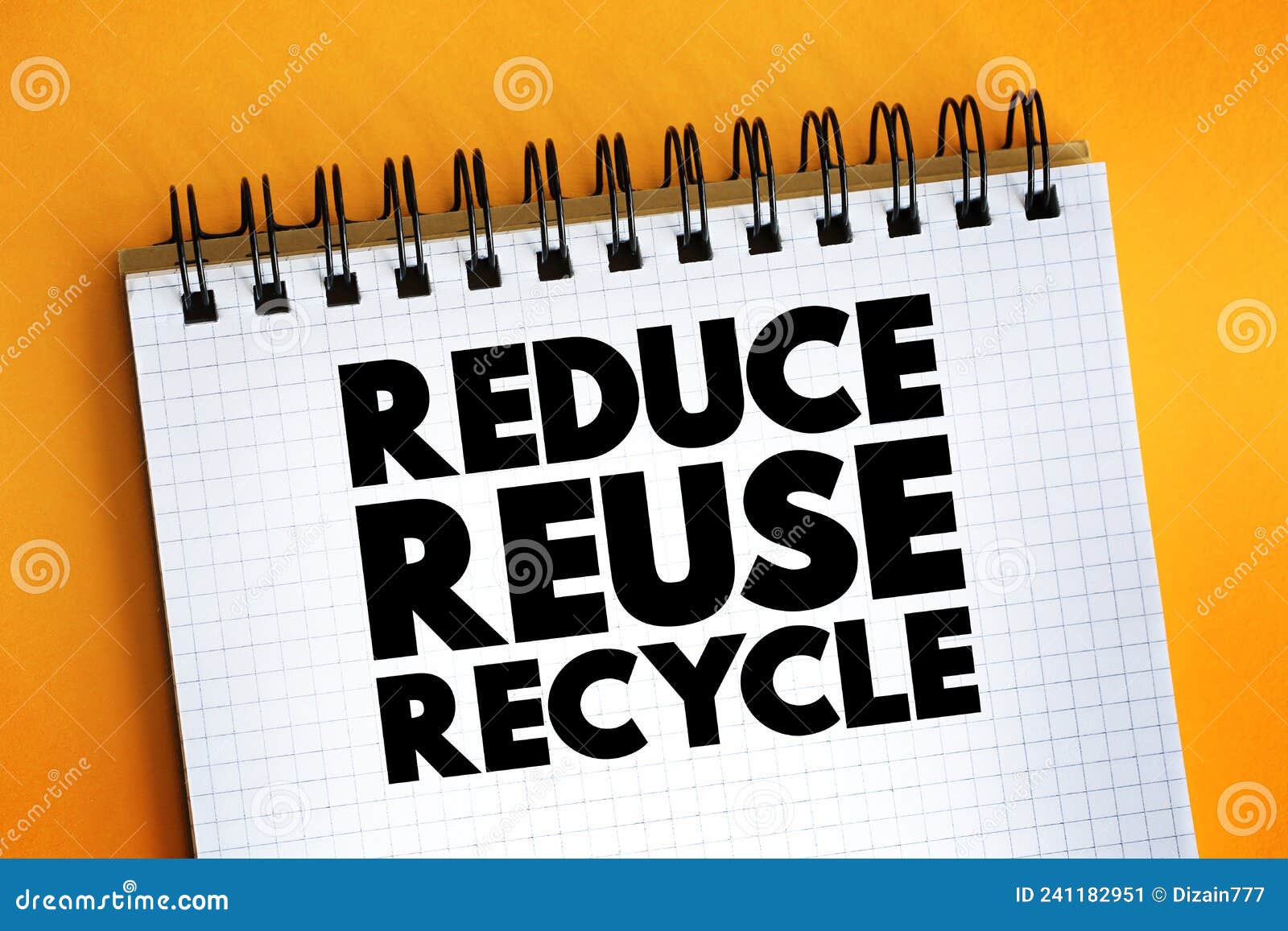 Reduce Reuse Recycle Text on Notepad, Concept Background Stock Image ...
