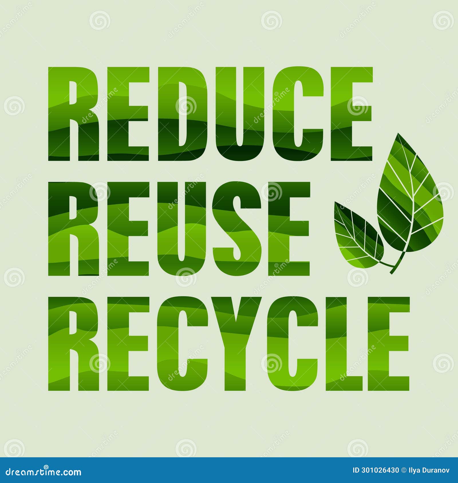 Reduce Reuse Recycle. Typographic Banner Stock Vector - Illustration of ...