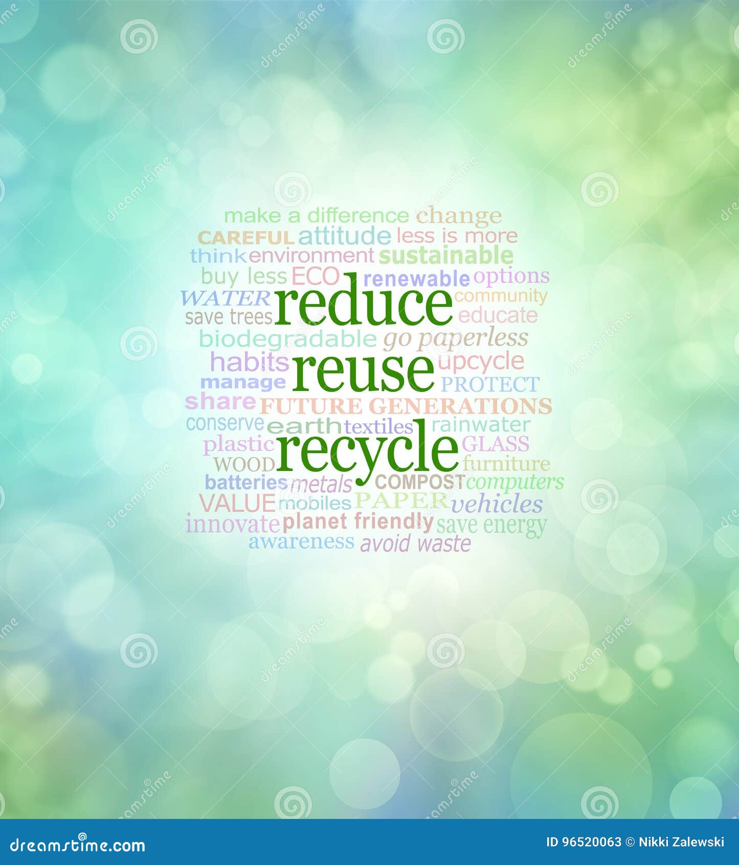 Reduce Reuse Recycle Word Cloud Stock Illustration - Illustration of ...
