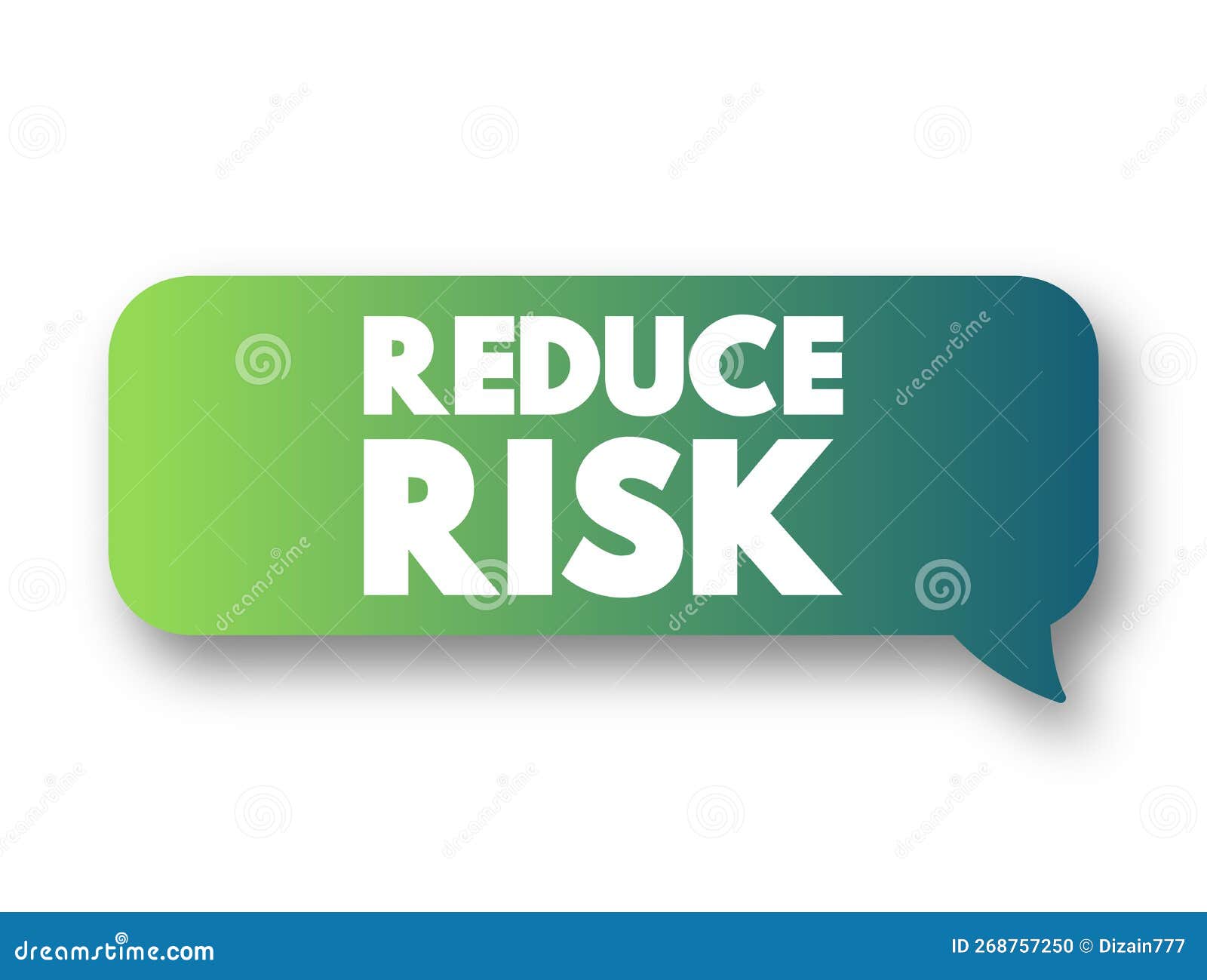 Reduce Risk Text Message Bubble, Concept Background Stock Illustration ...