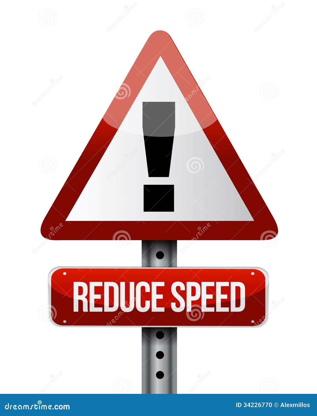 Reduce Speed Road Sign Illustration Design Stock Illustration ...