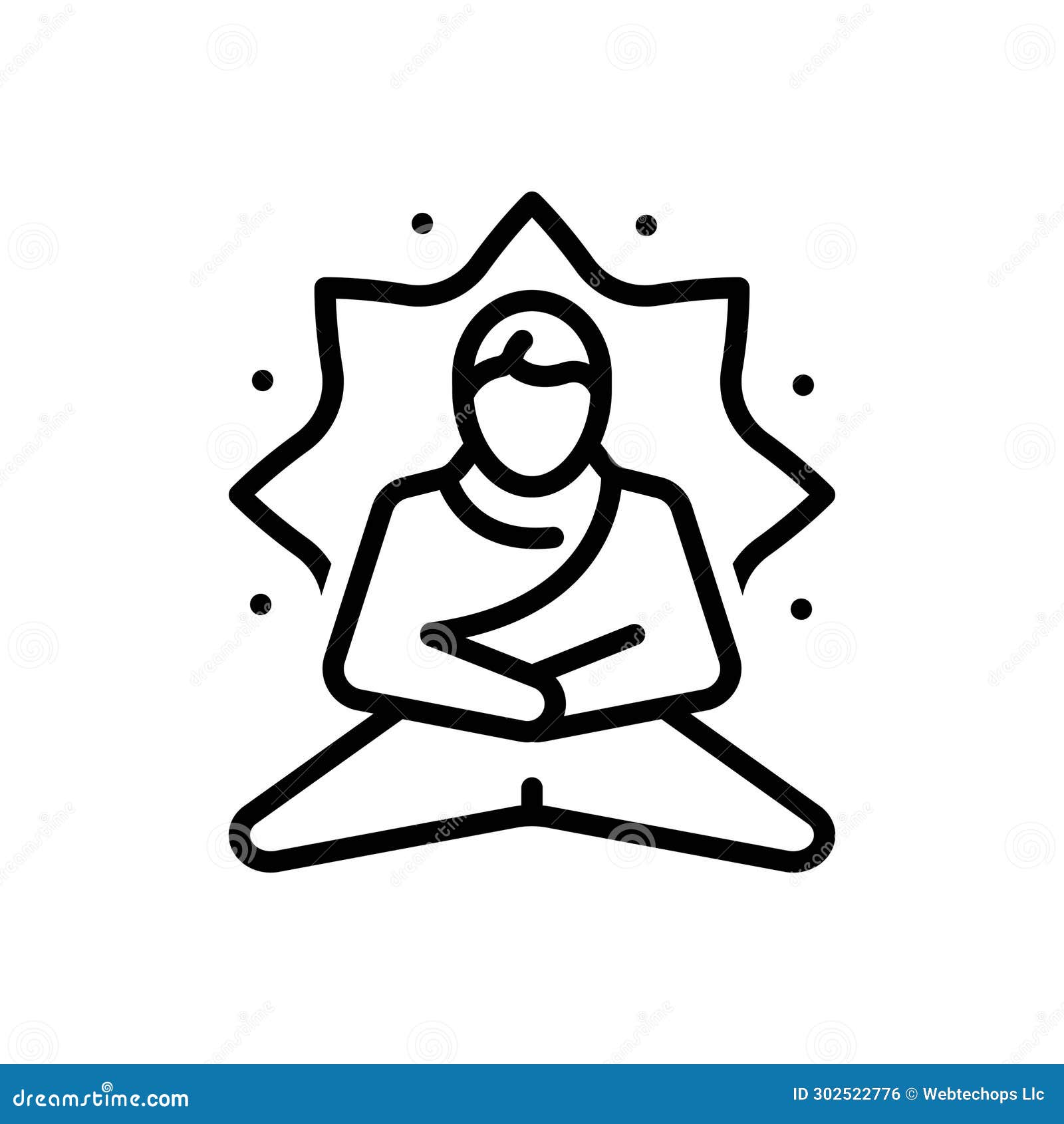 Black Line Icon for Reduce Stress, Yoga and Meditation Stock Vector ...