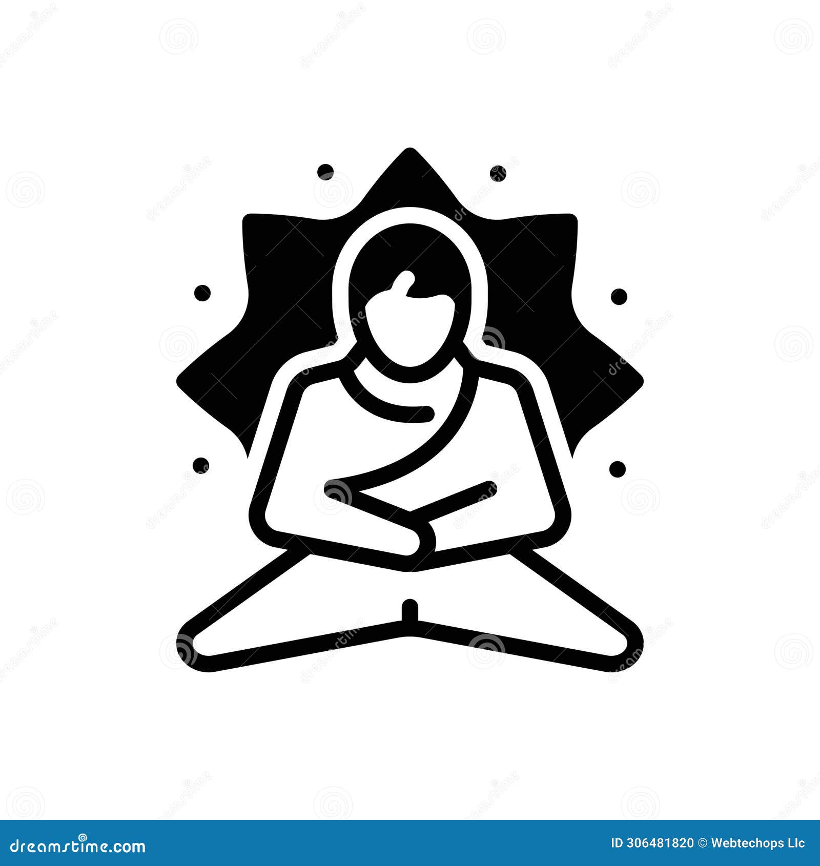 Black Solid Icon for Reduce Stress, Reduce and Yoga Stock Illustration ...