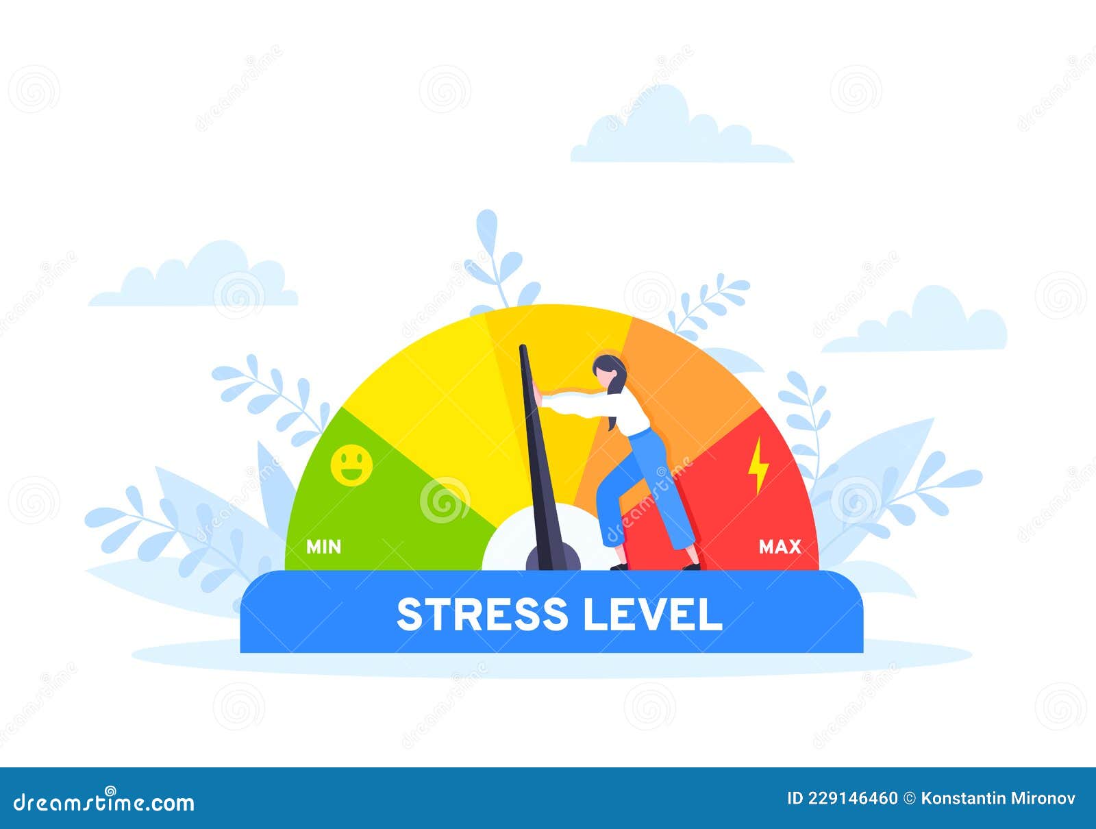 Reduce Stress Level Flat Style Design Concept Vector Illustration ... Reduce Stress Level Flat Style Design Concept Vector Illustration ...