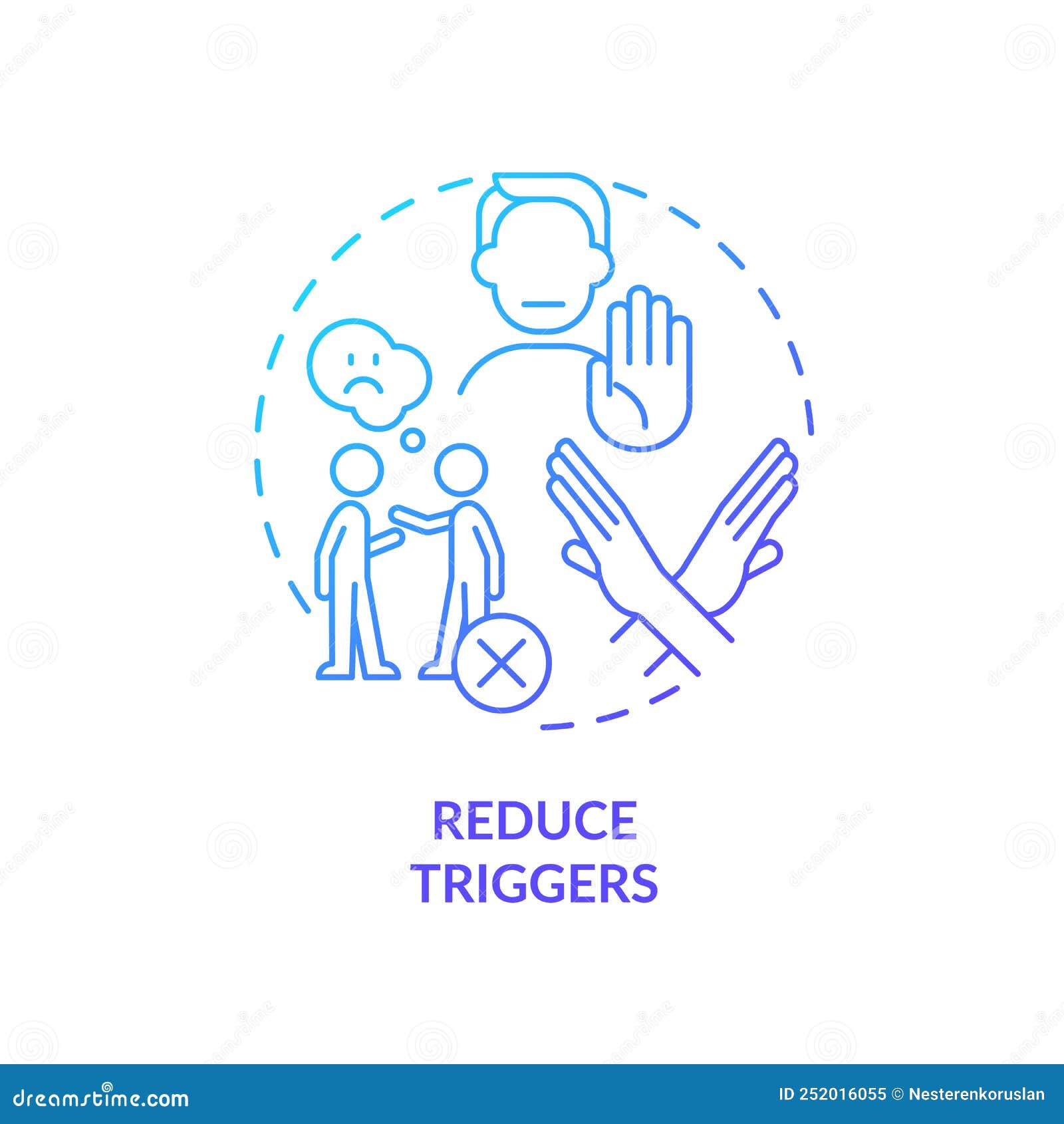 Reduce Triggers Blue Gradient Concept Icon Stock Vector - Illustration ...