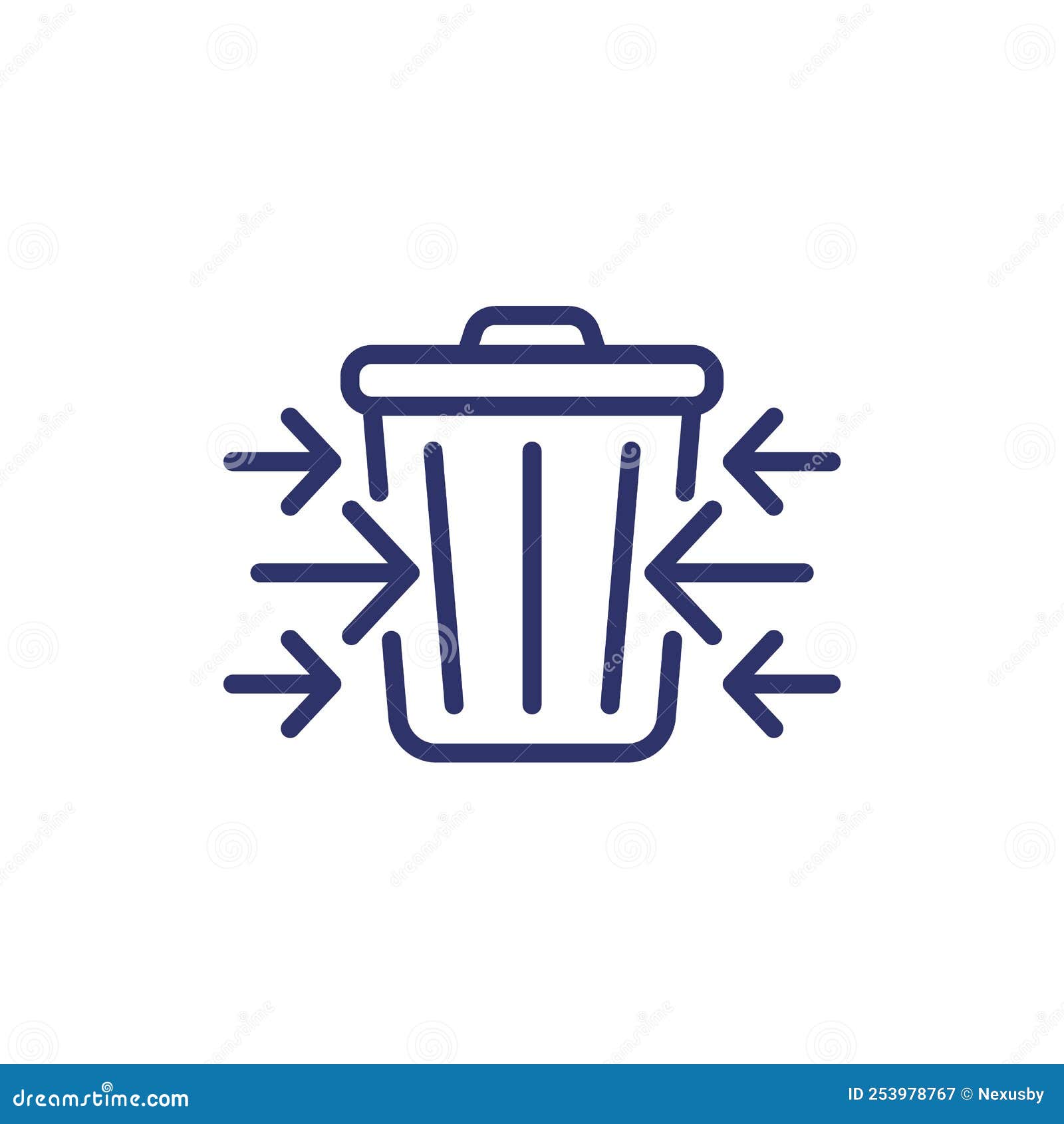 Reduce Waste, Garbage Icon, Line Vector Design Stock Vector ...