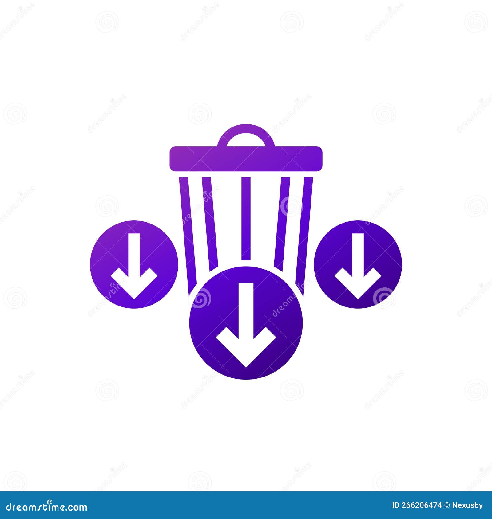 Reduce Waste Icon with a Trash Bin and Arrows Stock Vector ...