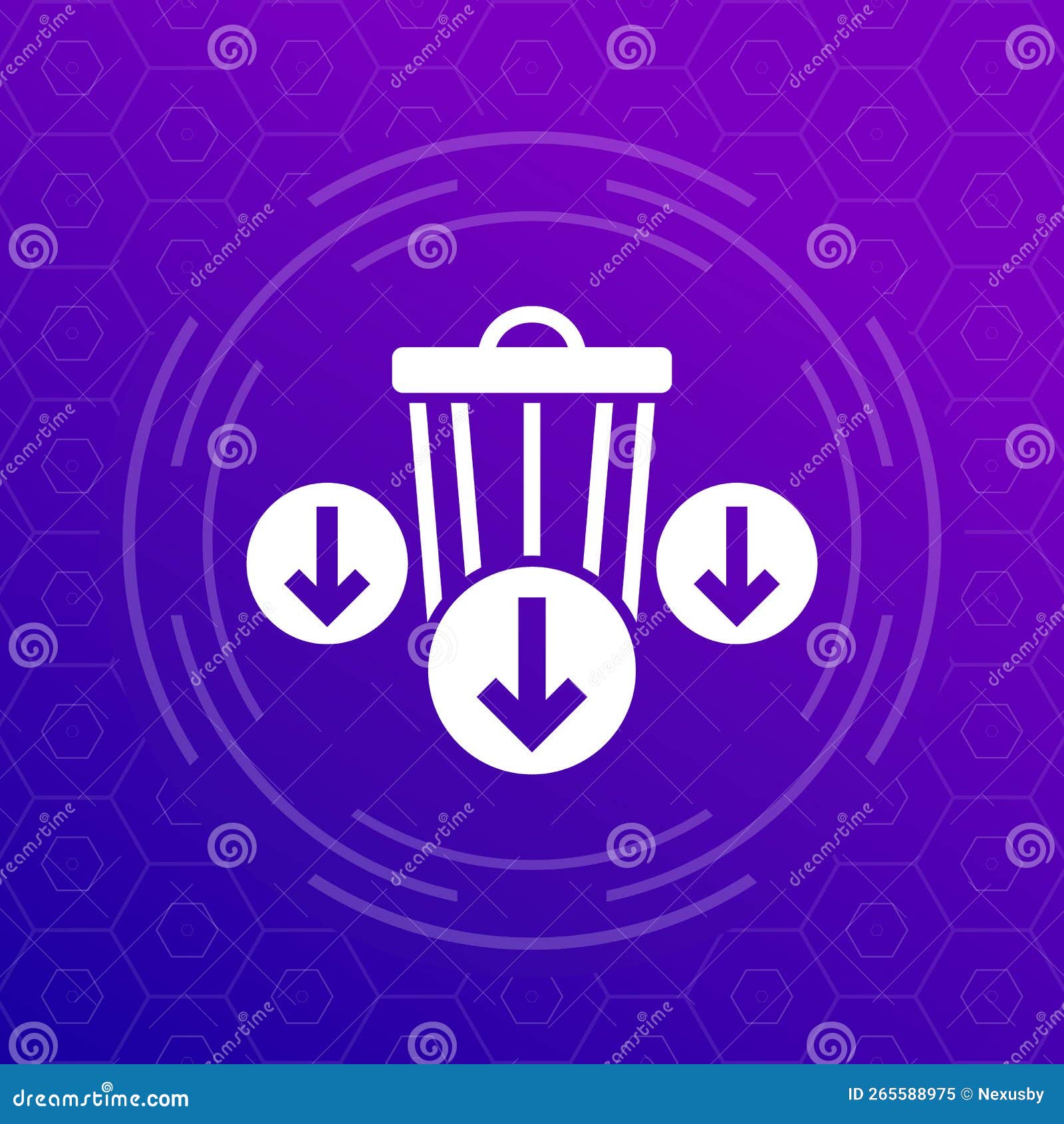 Reduce Waste Icon with a Trash Bin and Arrows Stock Vector ...