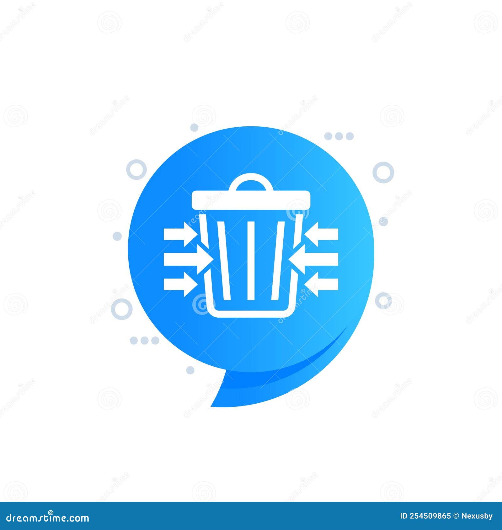 Reduce Waste Icon with a Trash Bin Stock Vector - Illustration of ...
