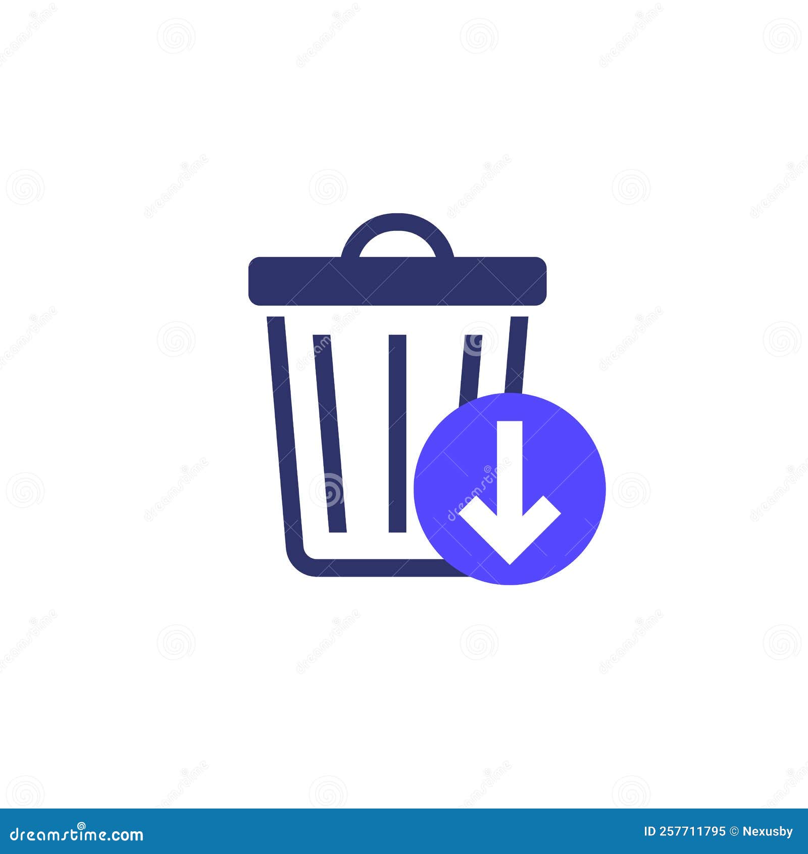 Reduce Waste Icon with a Trash Bin, Vector Stock Vector - Illustration ...