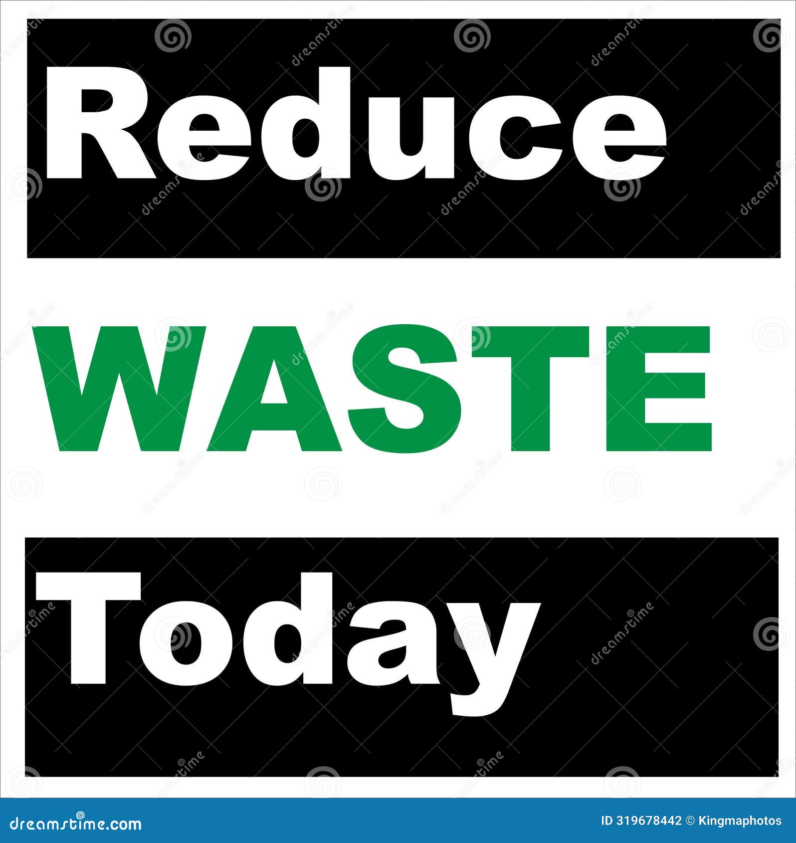 Reduce Waste Today Vector Image for Education and Awareness Programs ...