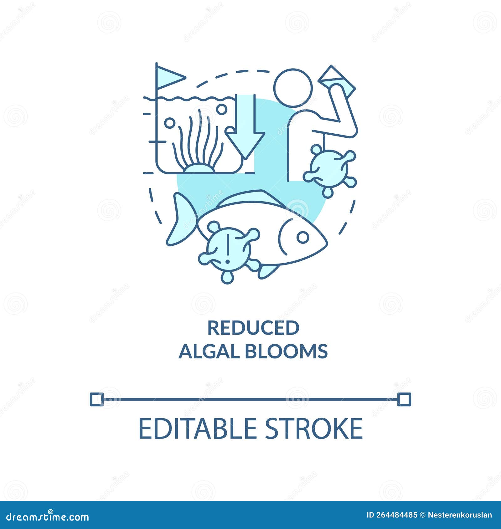 Reduced Algal Blooms Turquoise Concept Icon Cartoon Vector ... Reduced Algal Blooms Turquoise Concept Icon Cartoon Vector ...