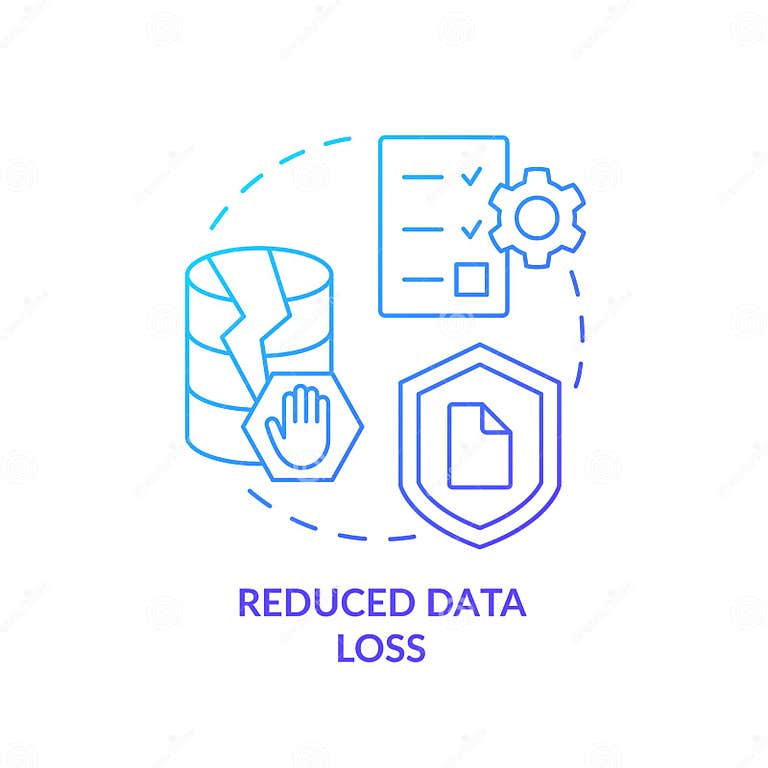Reduced Data Loss Blue Gradient Concept Icon Stock Vector ...